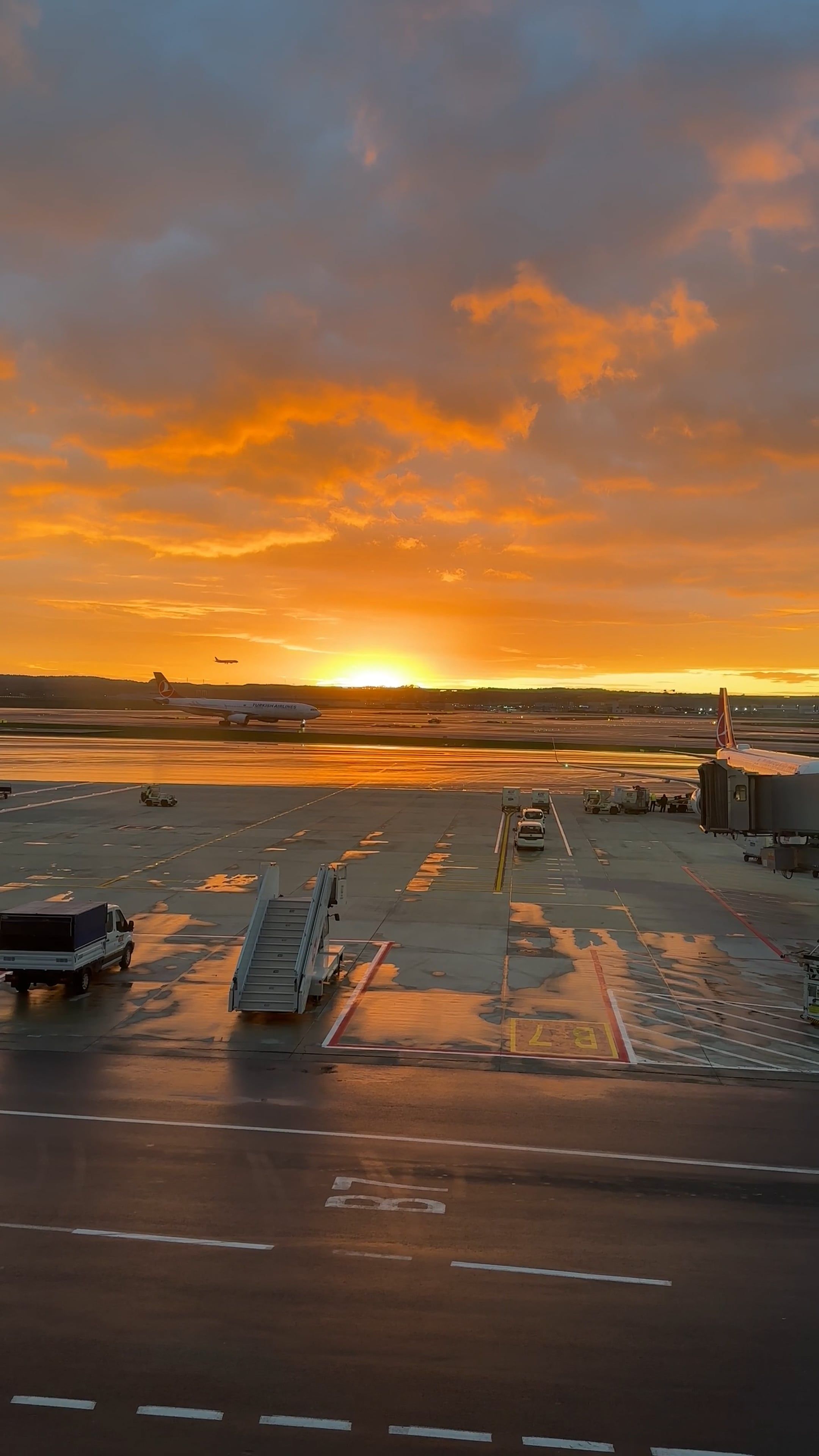 The sun sets over an airport runway Free Stock Video Footage, Royalty ...