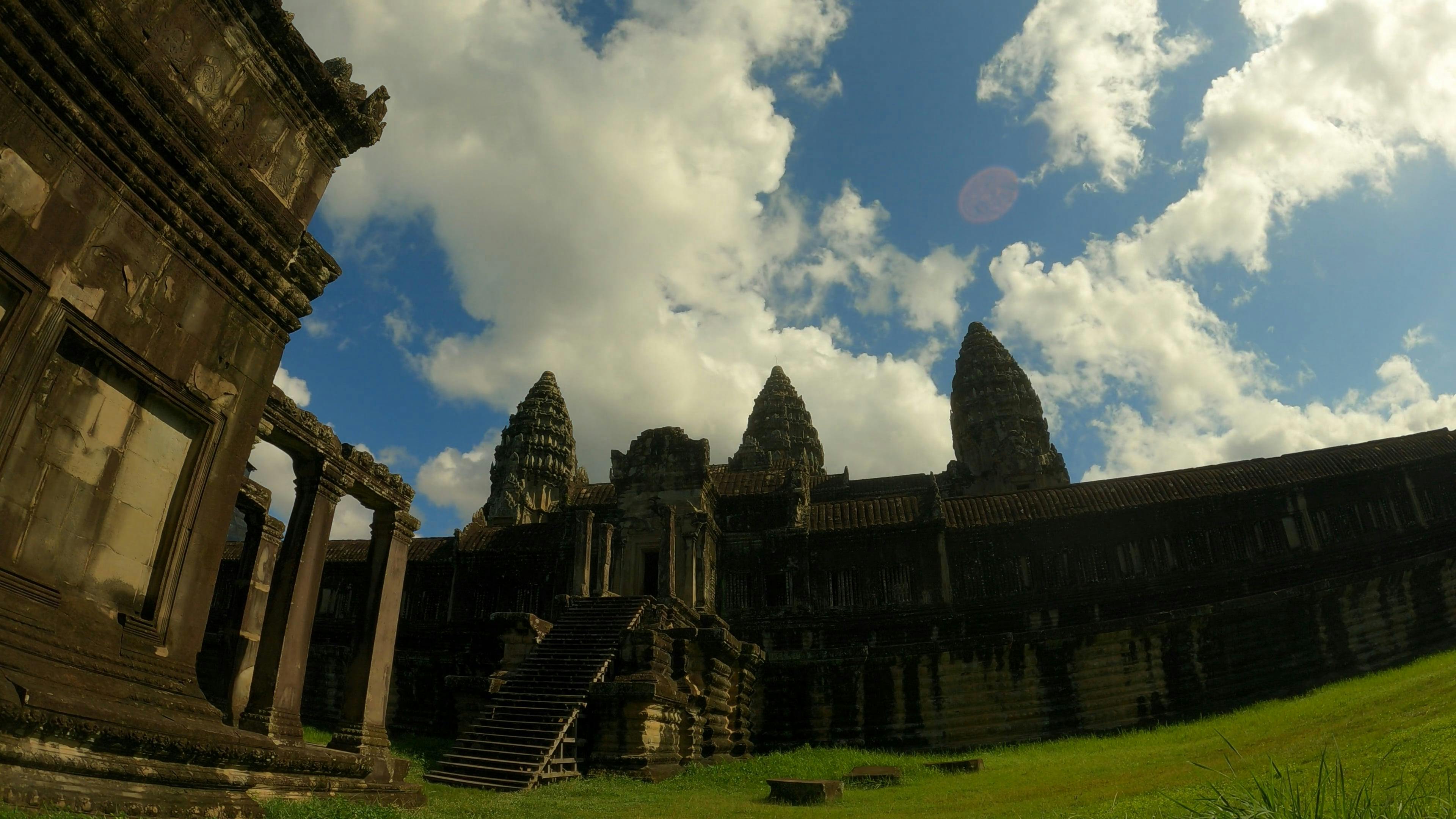 Aerial Footage Of Angkor Wat Temple Free Stock Video Footage, Royalty ...