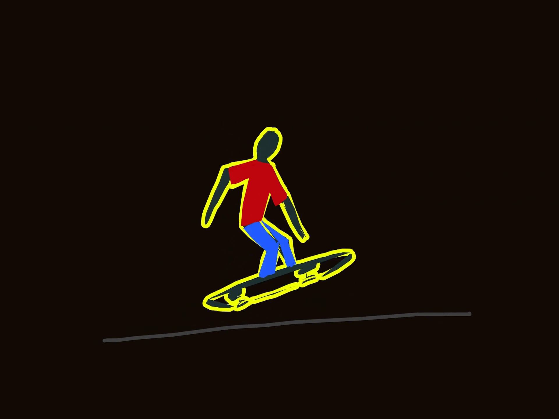 A neon sign that says skateboarder on it Free Stock Video Footage ...
