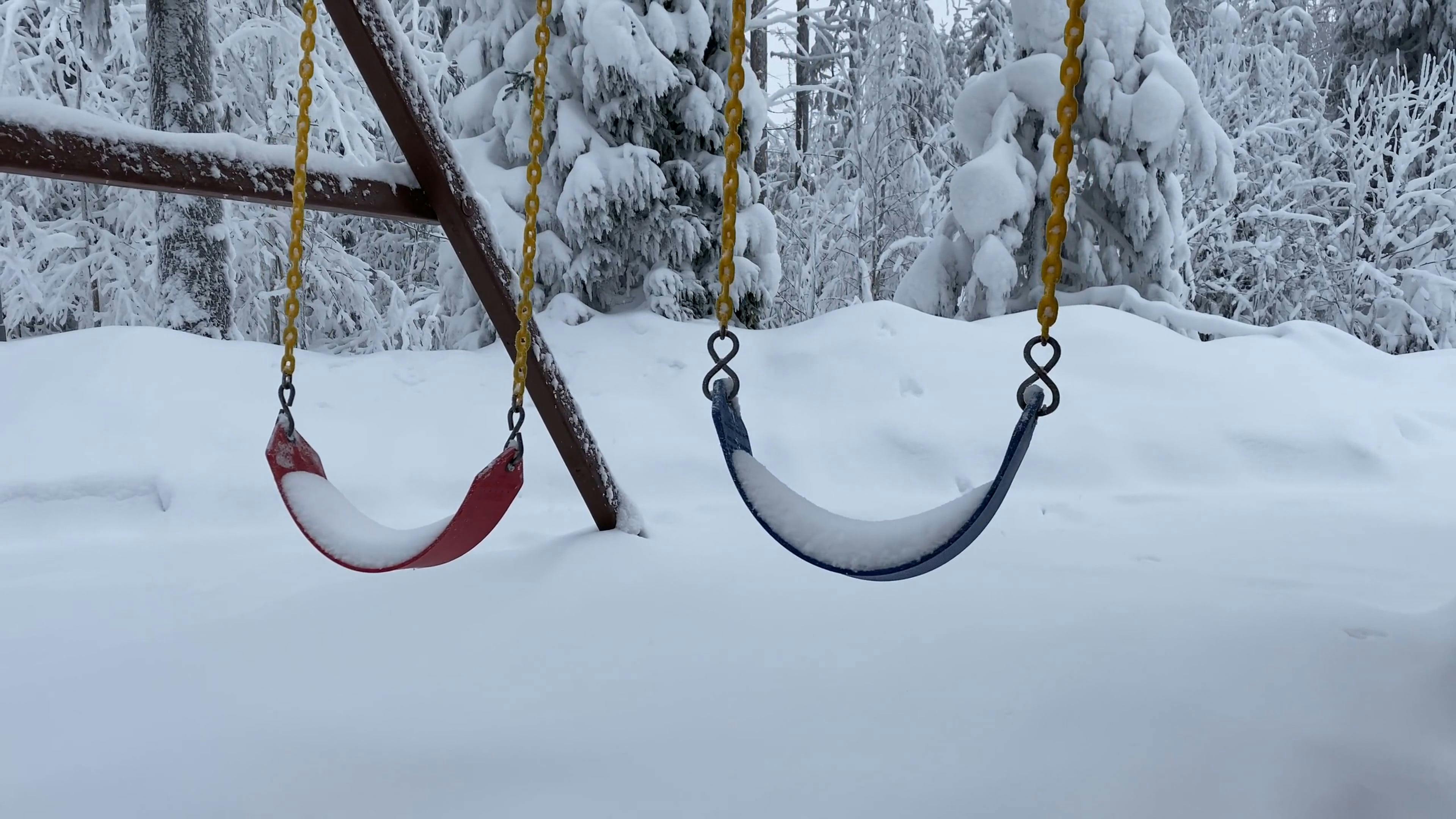 Snow on the Swing Free Stock Video Footage, Royalty-Free 4K & HD Video Clip