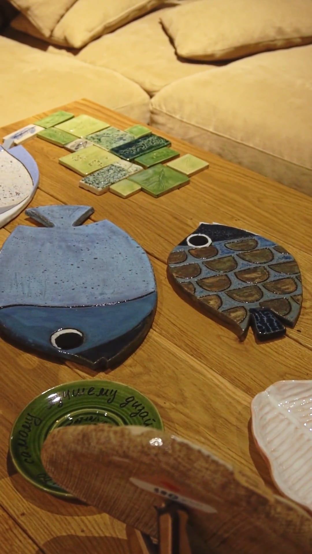 Smooth panning of handmade plates on the table Free Stock Video Footage ...