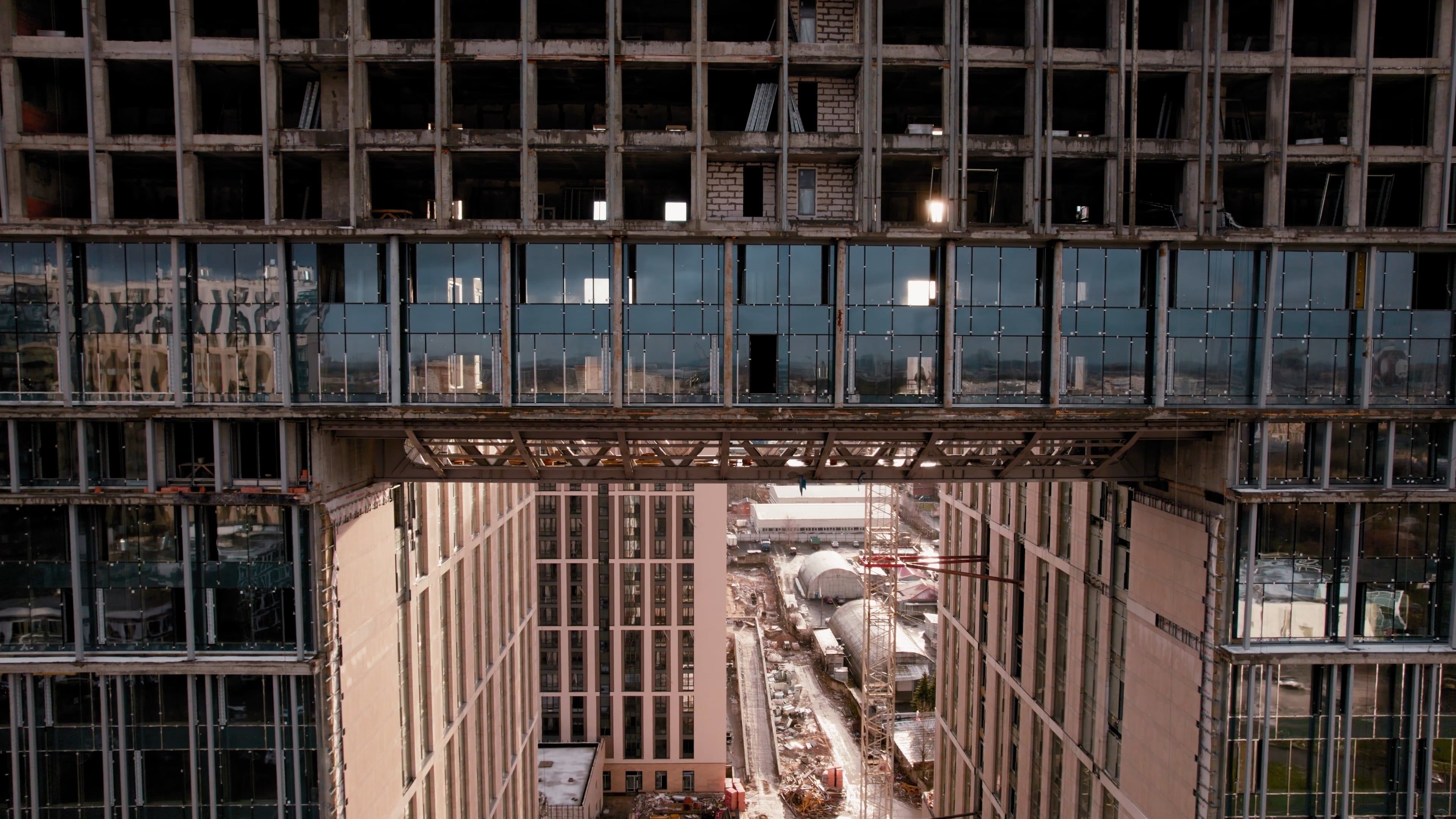 The view from the top of a building looking down Free Stock Video ...