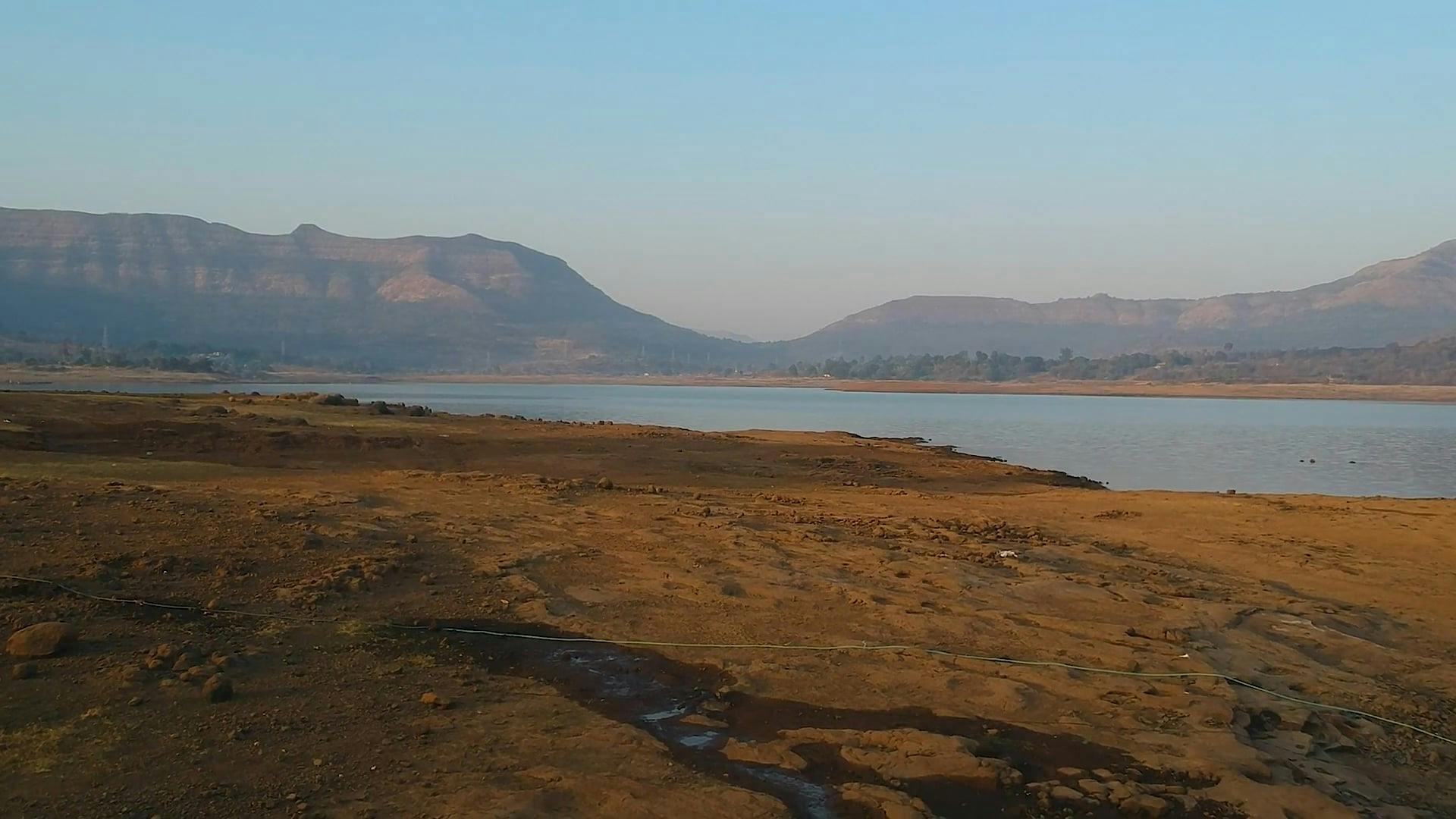 Pawna lake movie view, flying over the Pawna River in the Maharashtra ...