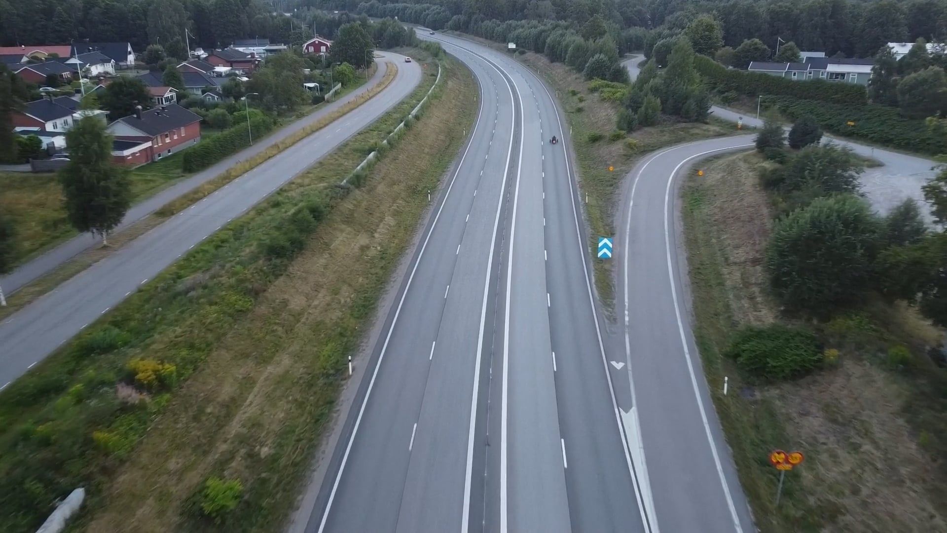 An aerial view of a highway with cars driving on it Free Stock Video ...