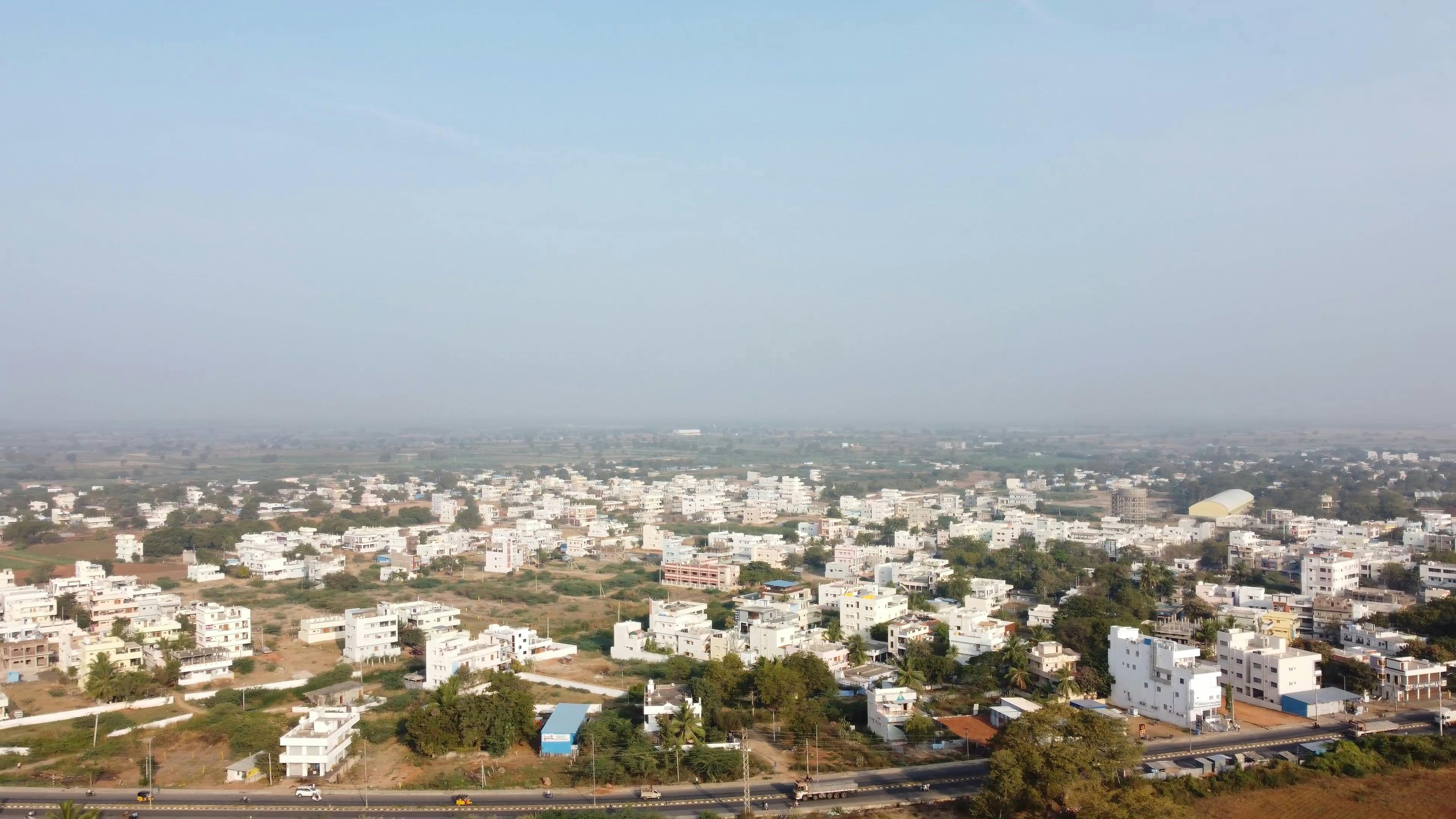 Tier 2 City Sky View 4K Circle Shot Free Stock Video Footage, Royalty ...