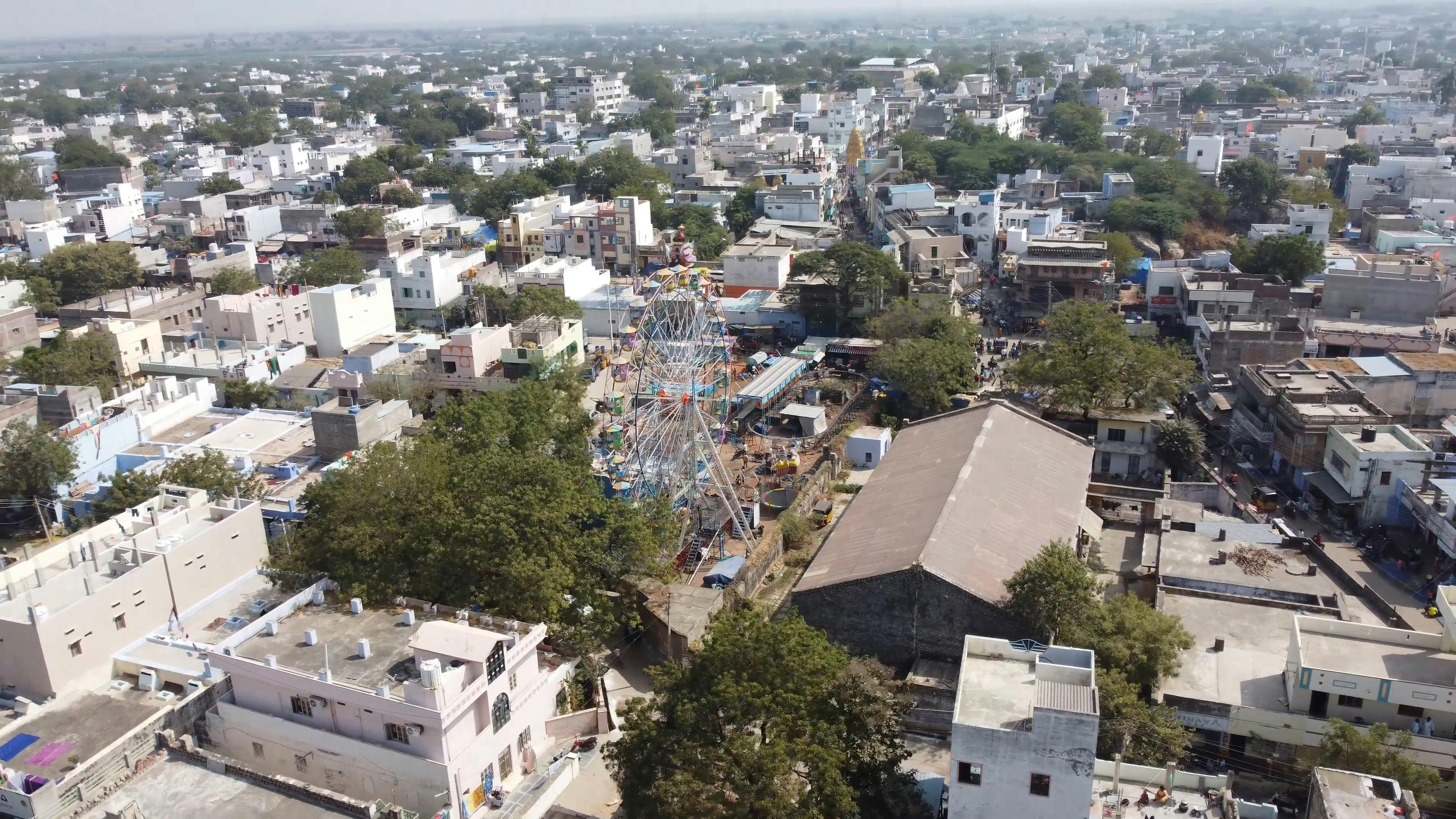 Tier 2 City Sky View 4K Circle Shot Exhibition Free Stock Video Footage ...