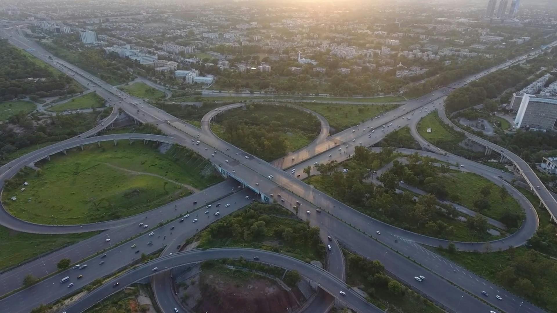 Aerial shot of Islamabad from Zero Point Free Stock Video Footage ...