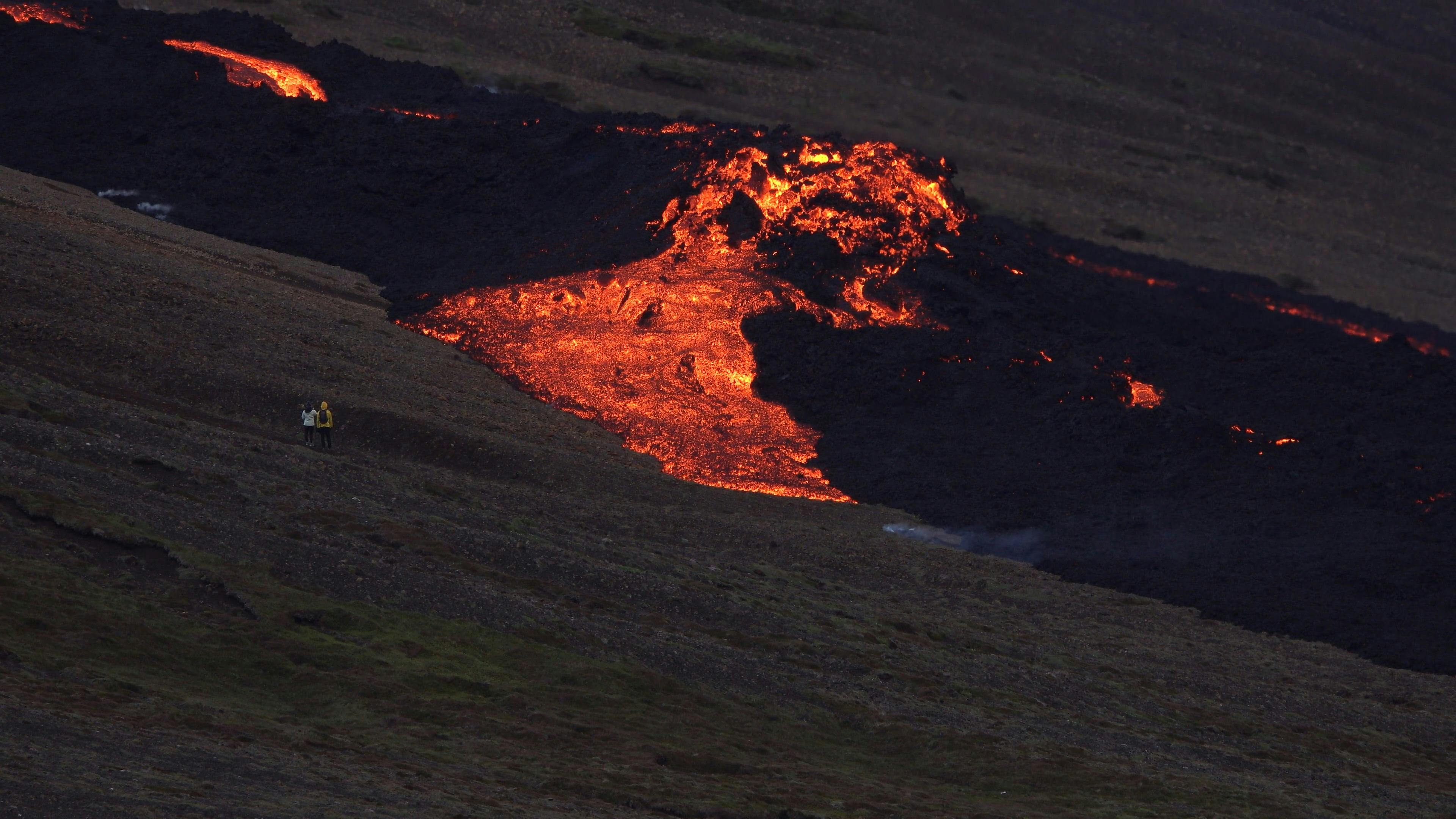 Close up View of Splashing Lava during a Volcano Eruption Free Stock ...