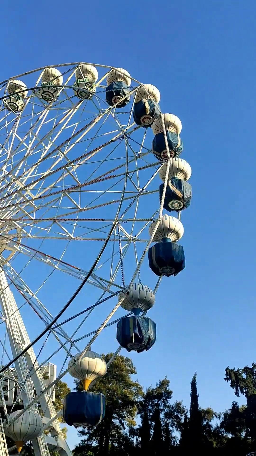 A Free Fall Amusement Ride In An Amusement Park Free Stock Video ...