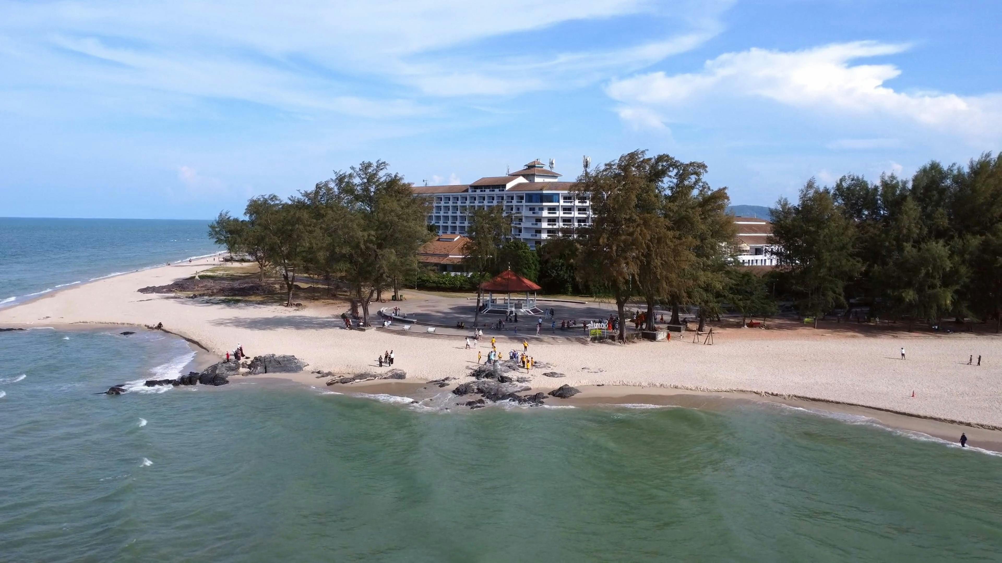 A bird's eye view of the beach and hotel Free Stock Video Footage ...