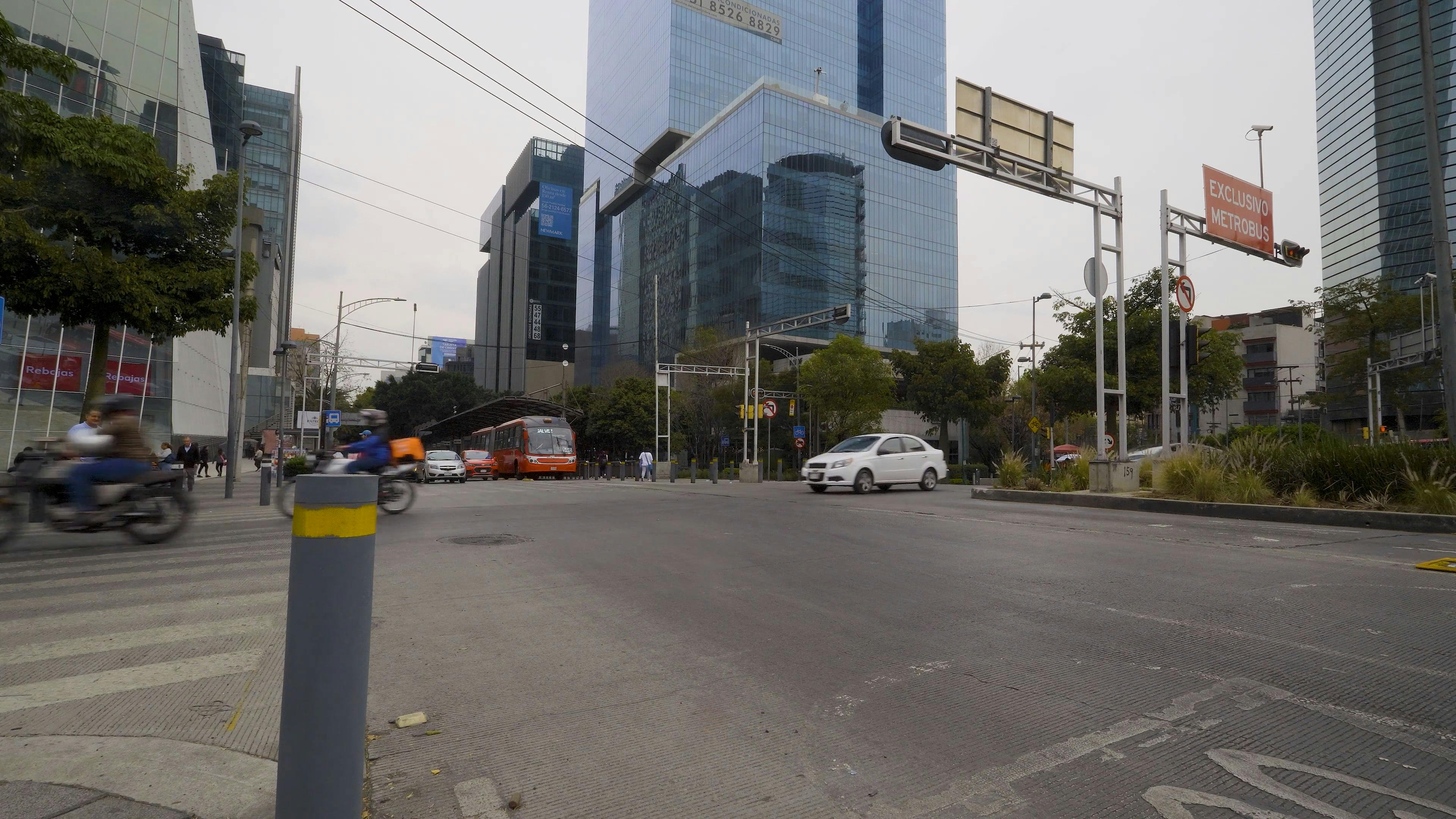 Busy Mexico City Street with High Traffic Flow Free Stock Video Footage ...