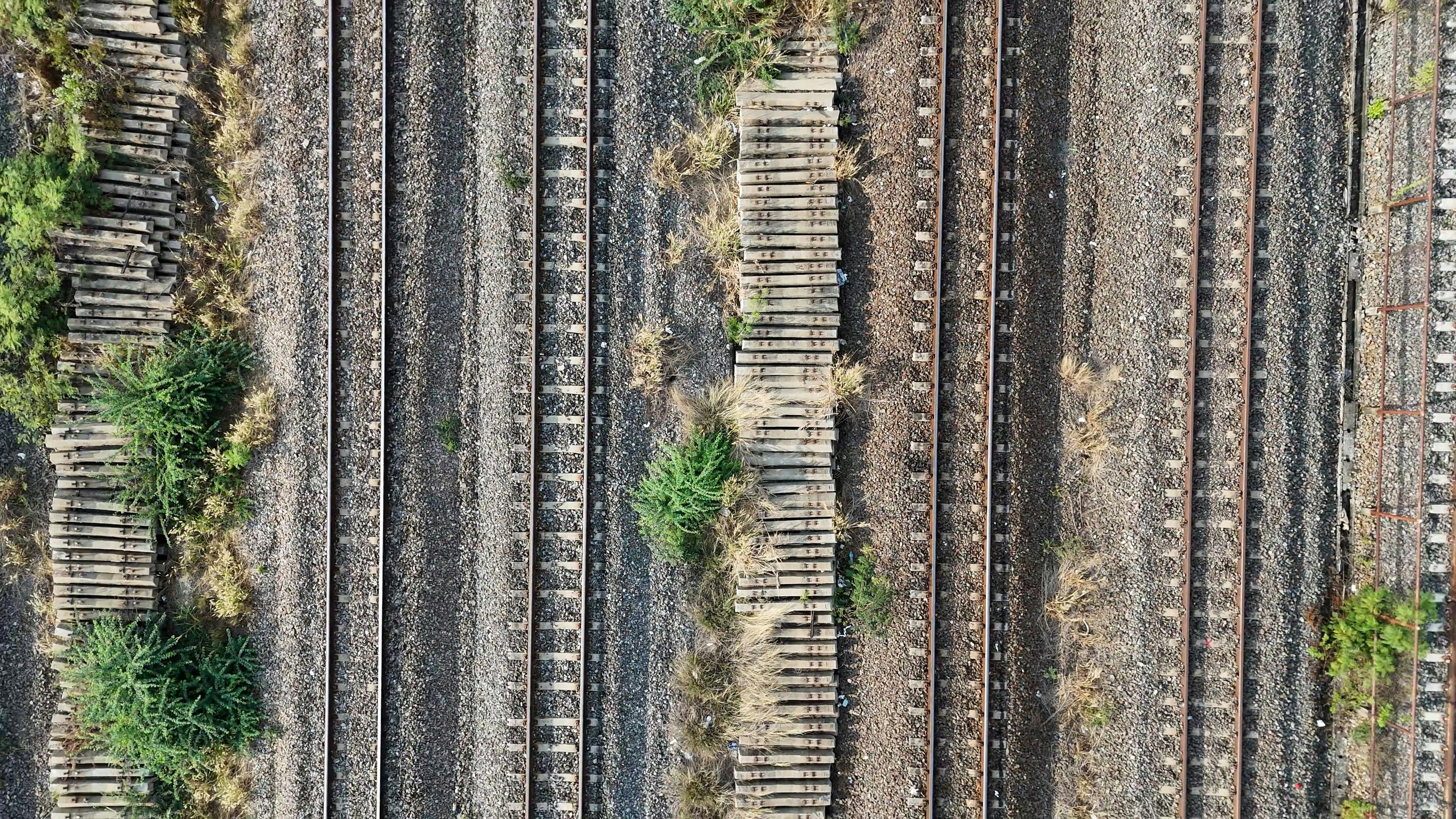 Railroad tracks from above Free Stock Video Footage, Royalty-Free 4K ...