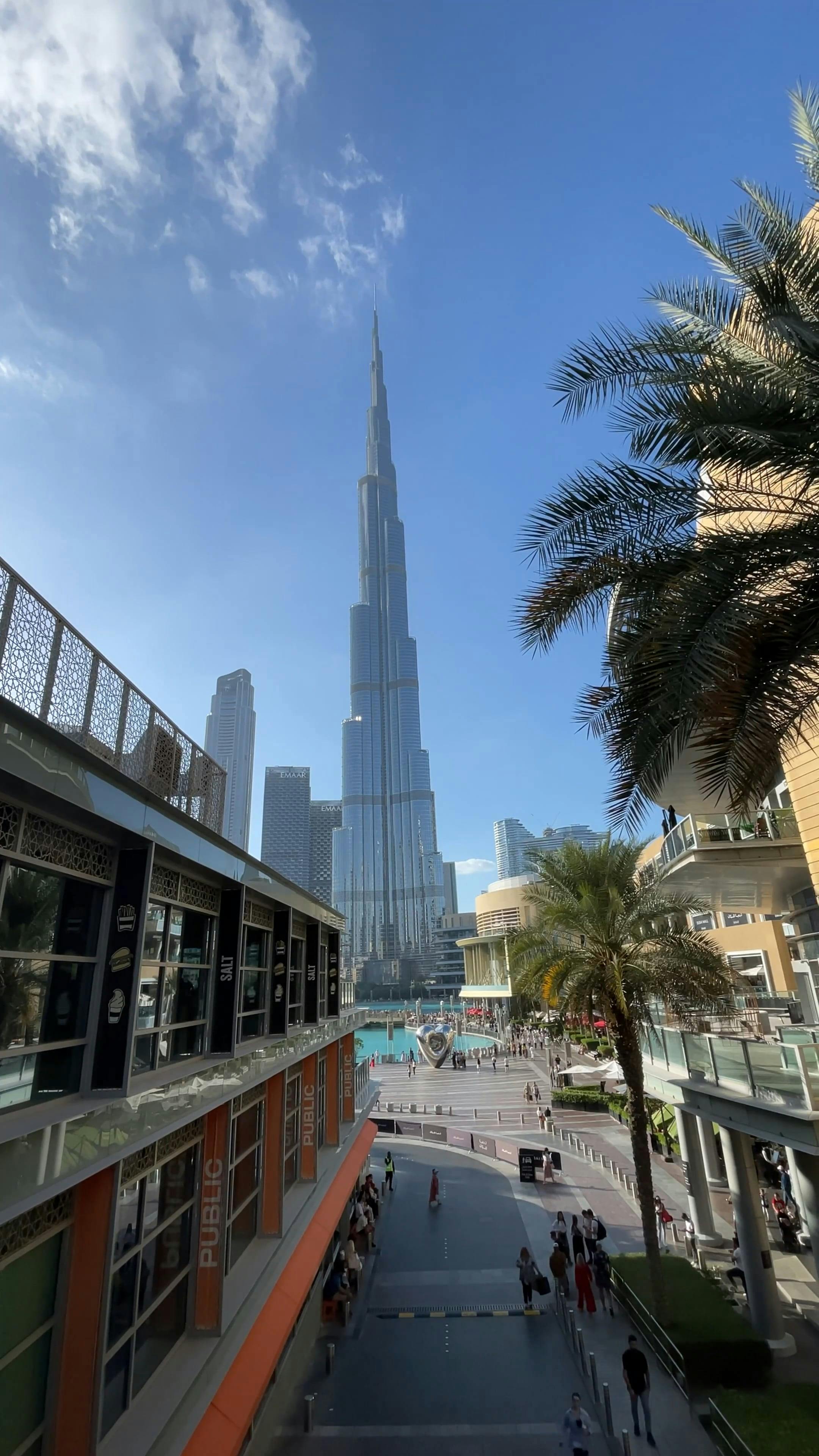 The burj tower is seen from a street Free Stock Video Footage, Royalty ...