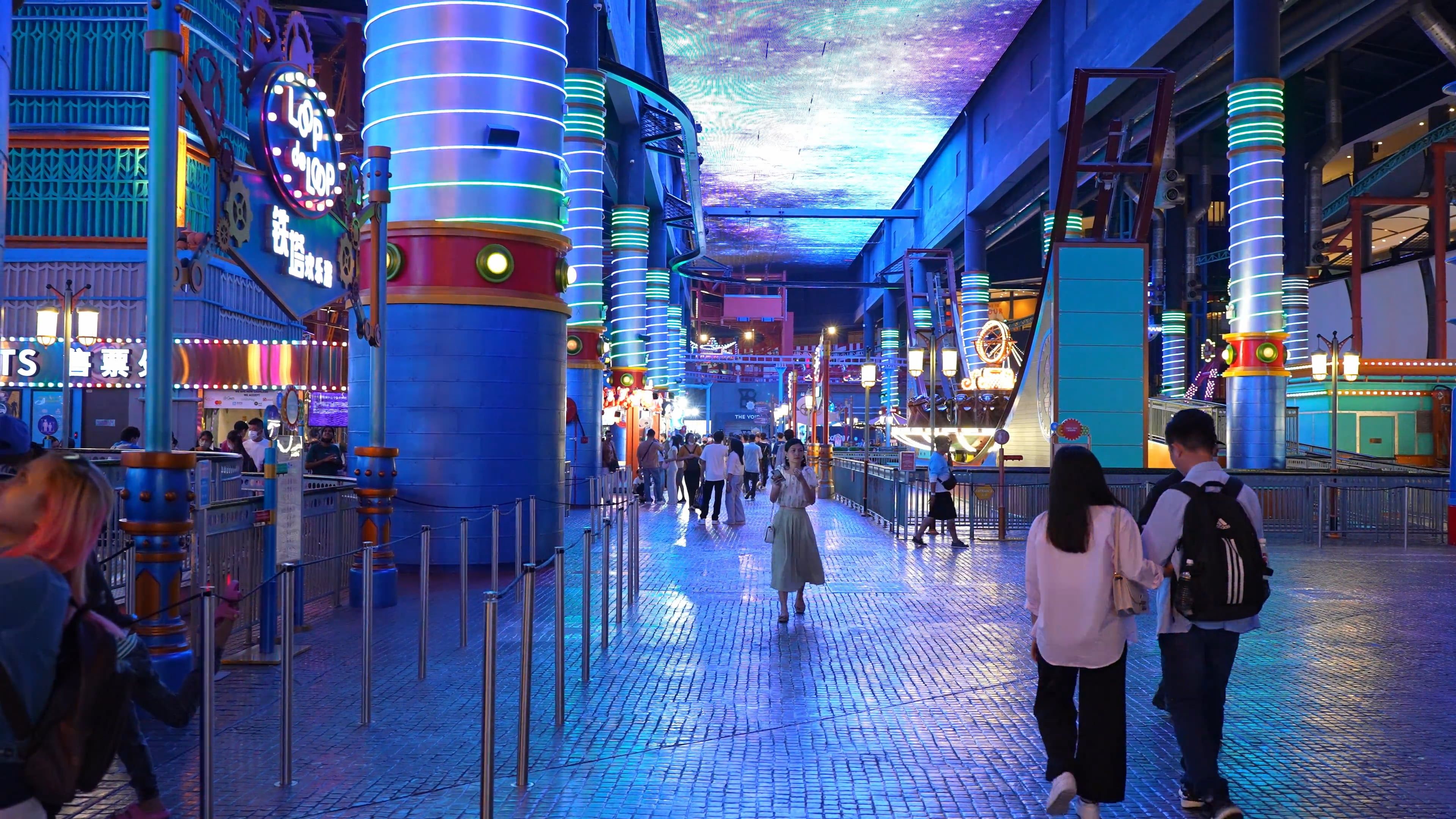 People walking through a shopping mall at night Free Stock Video ...