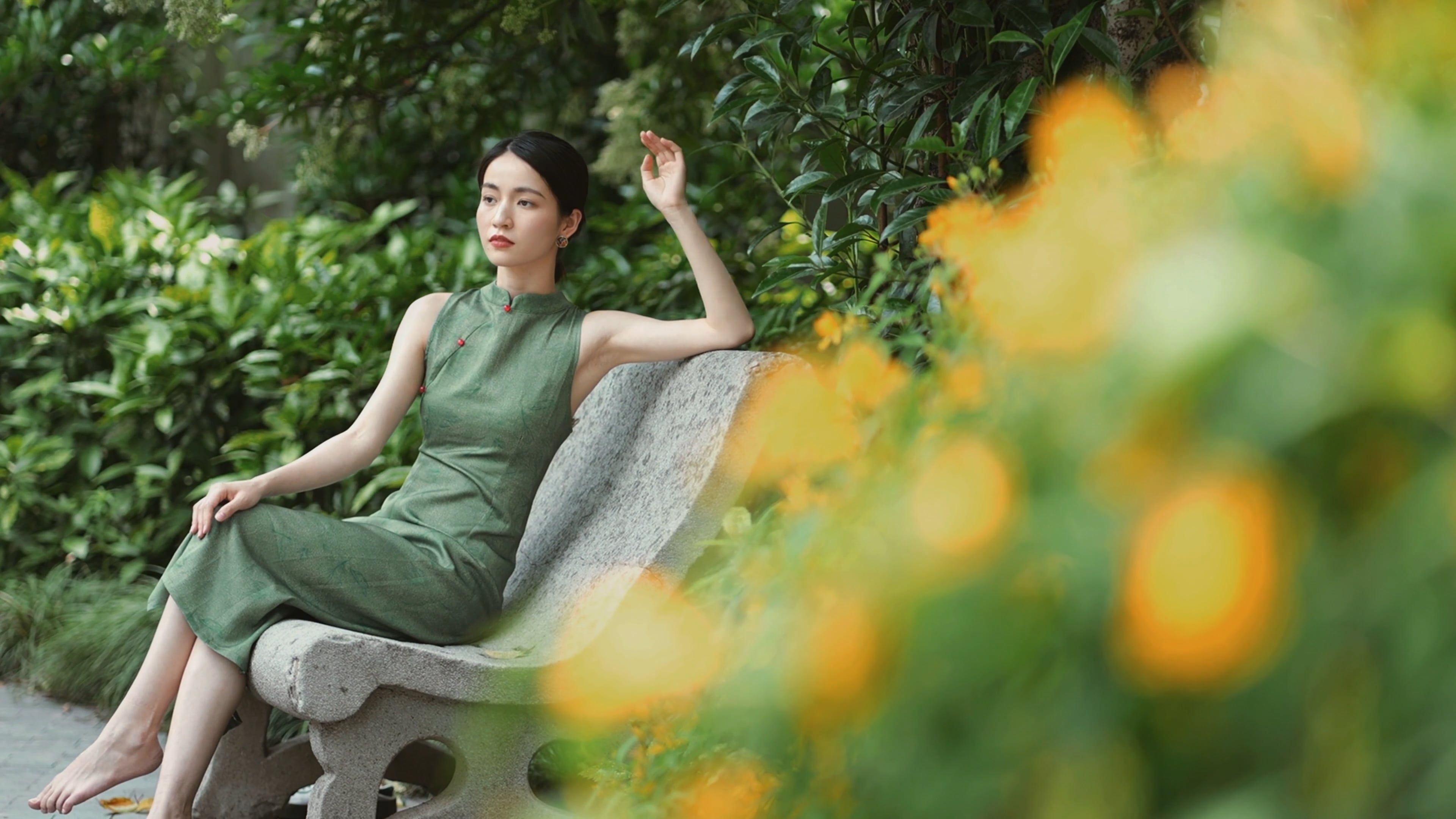 A woman sitting on a bench in a park Free Stock Video Footage, Royalty ...