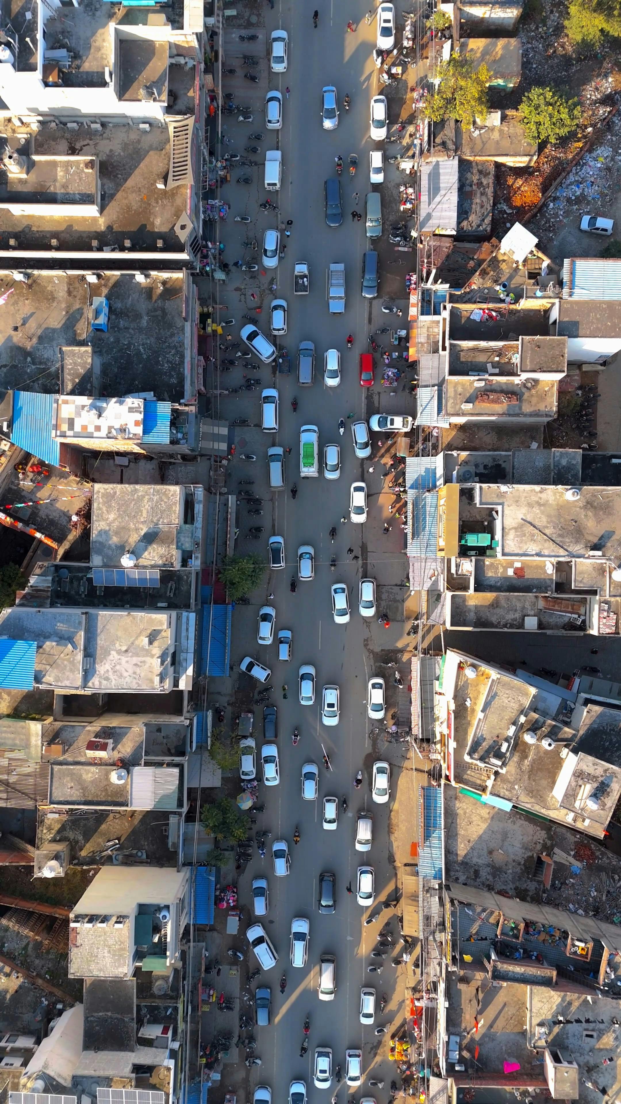 Aerial View Of A Busy Road Free Stock Video Footage, Royalty-Free 4K ...