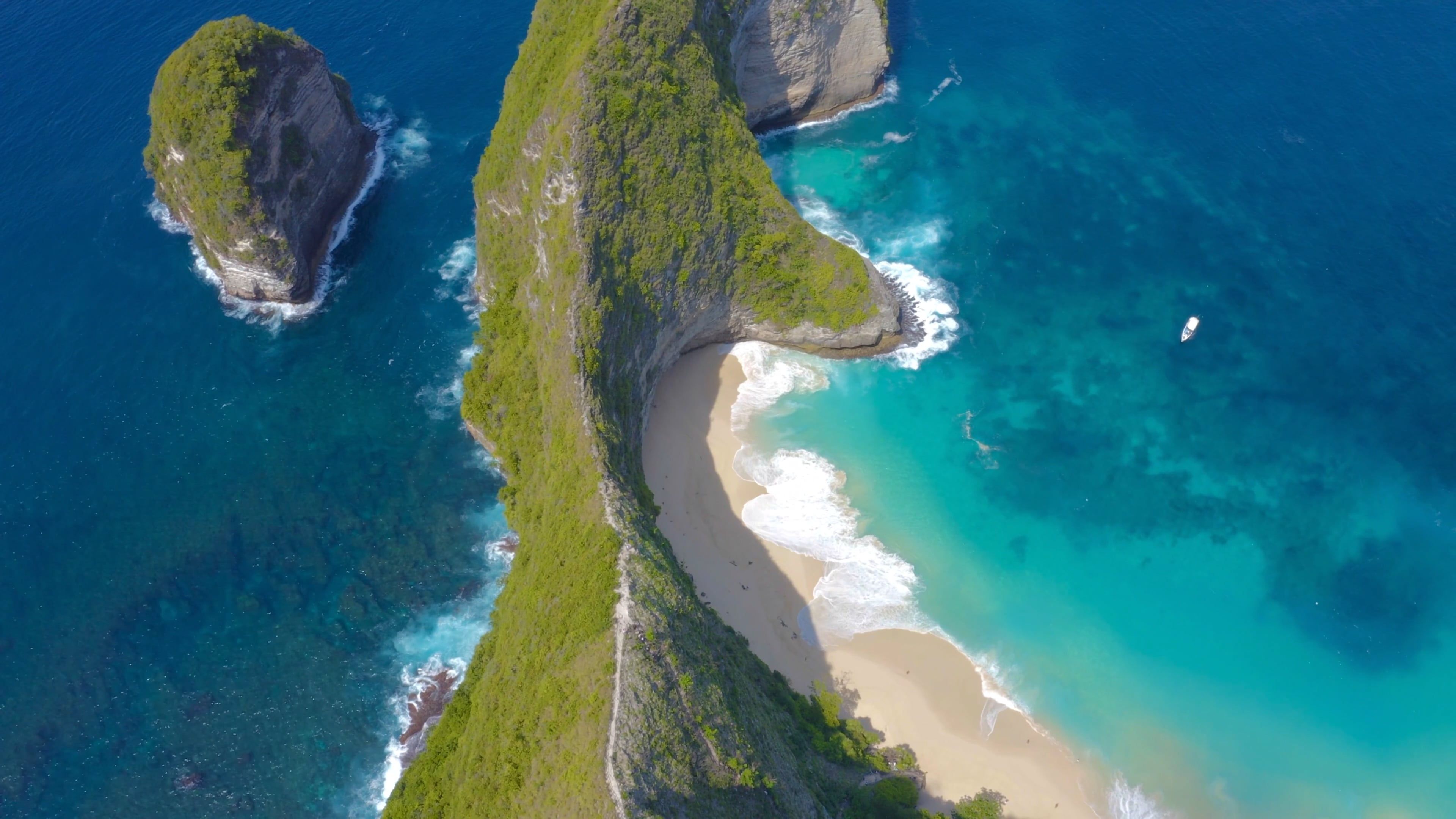 An aerial view of the beach and cliffs Free Stock Video Footage ...