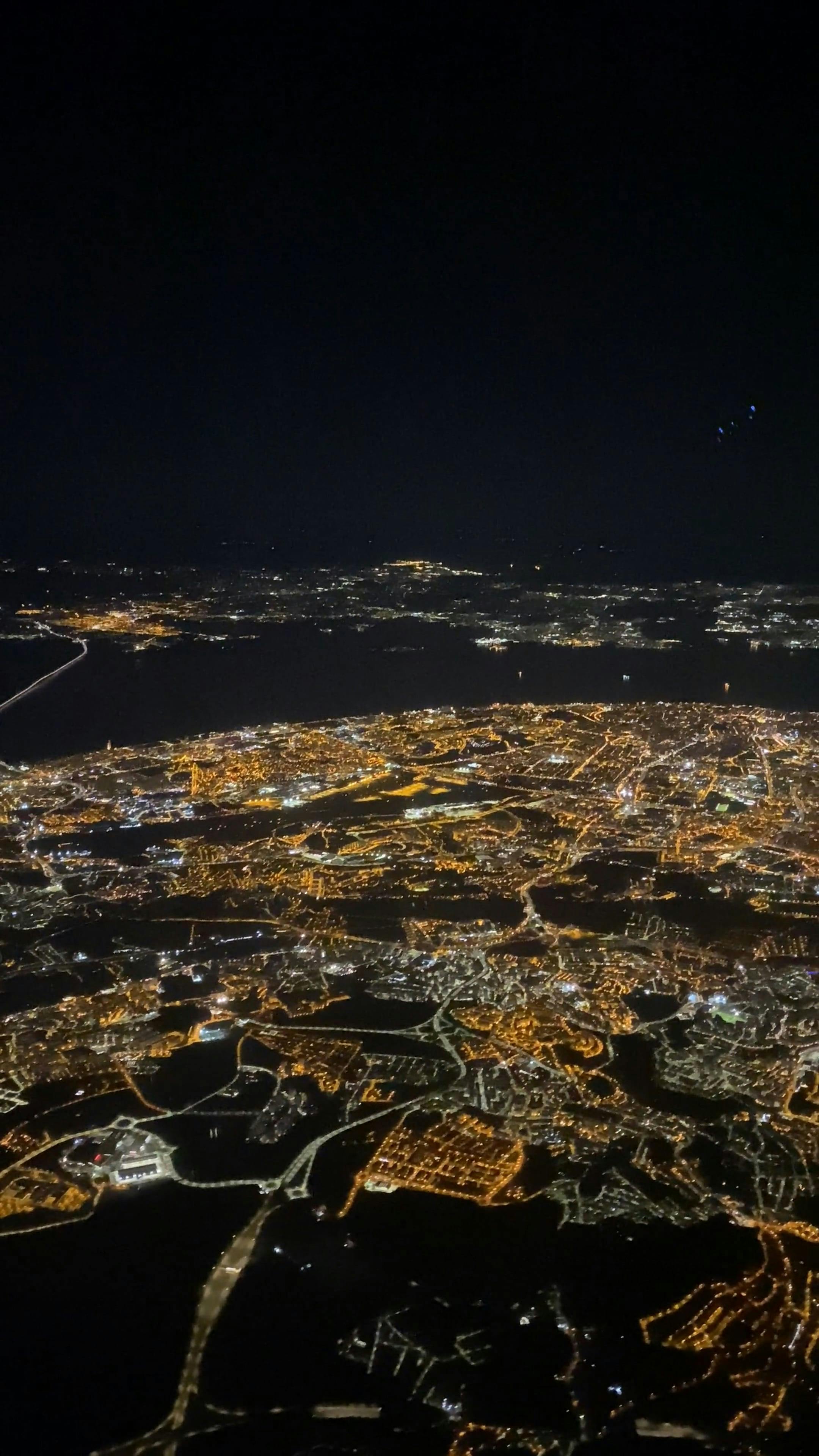 A city at night from an airplane Free Stock Video Footage, Royalty-Free ...