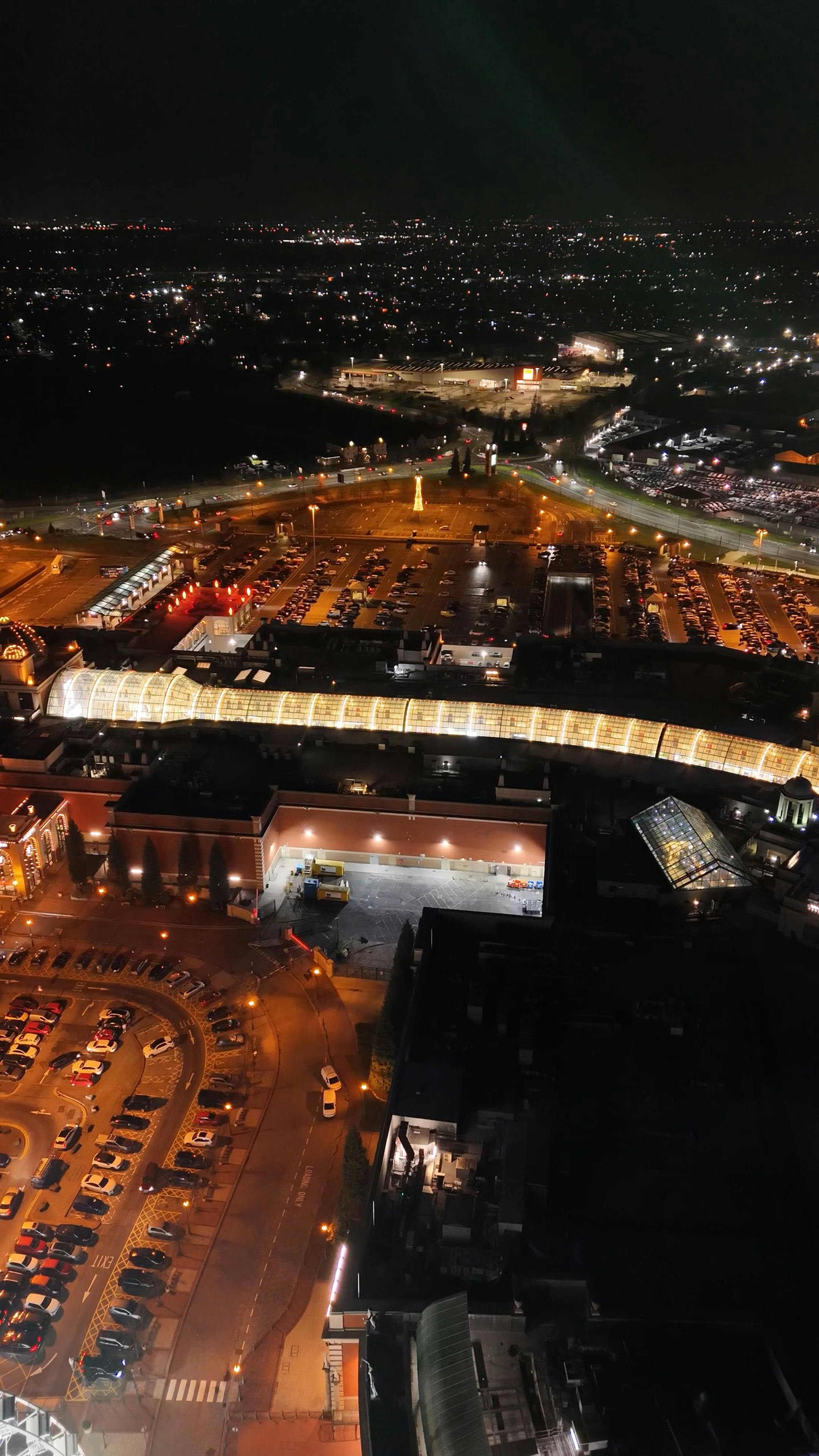 Trafford Centre Manchester Drone View Night Free Stock Video Footage ...