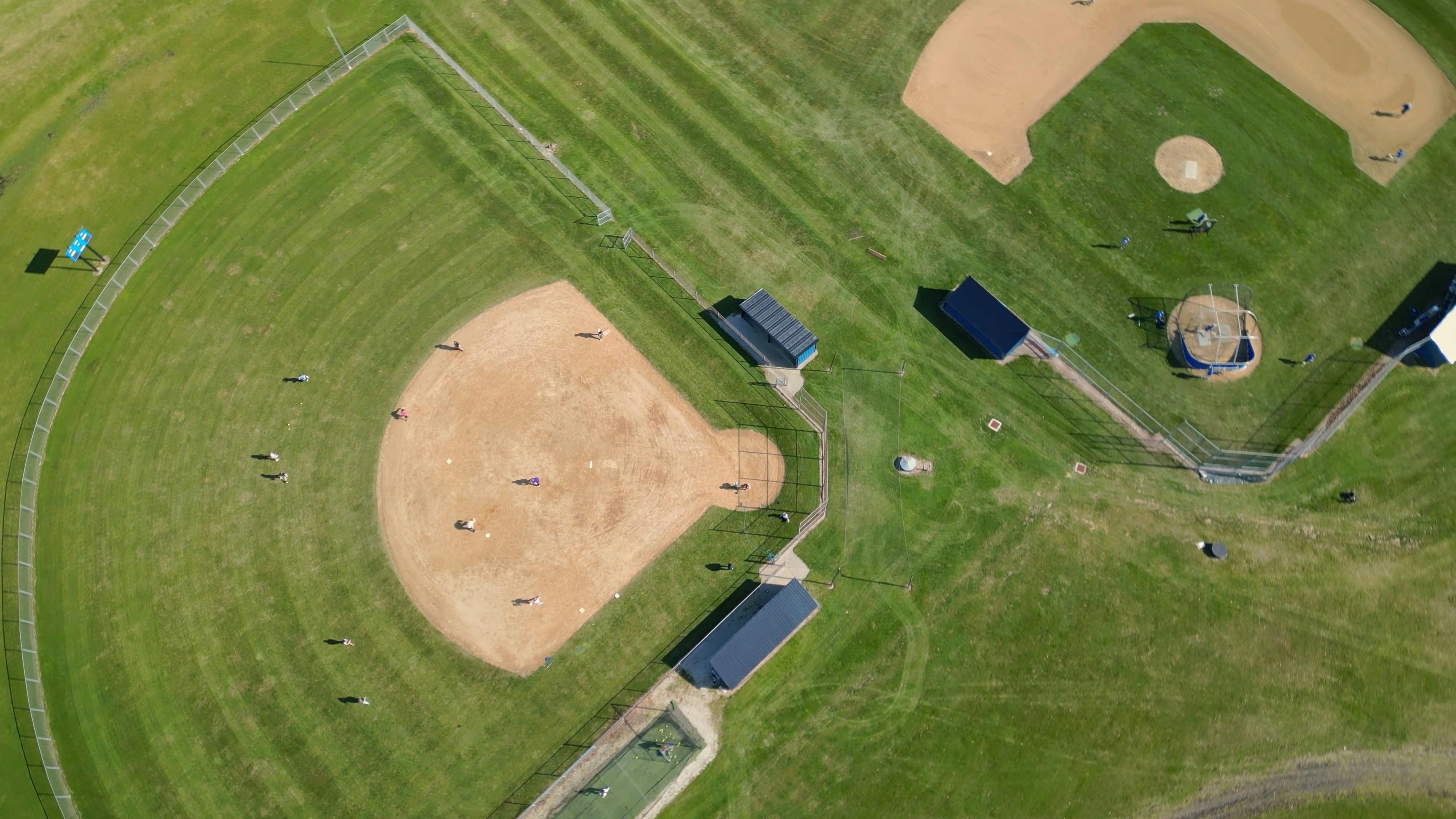An aerial view of a baseball field with a baseball field Free Stock ...