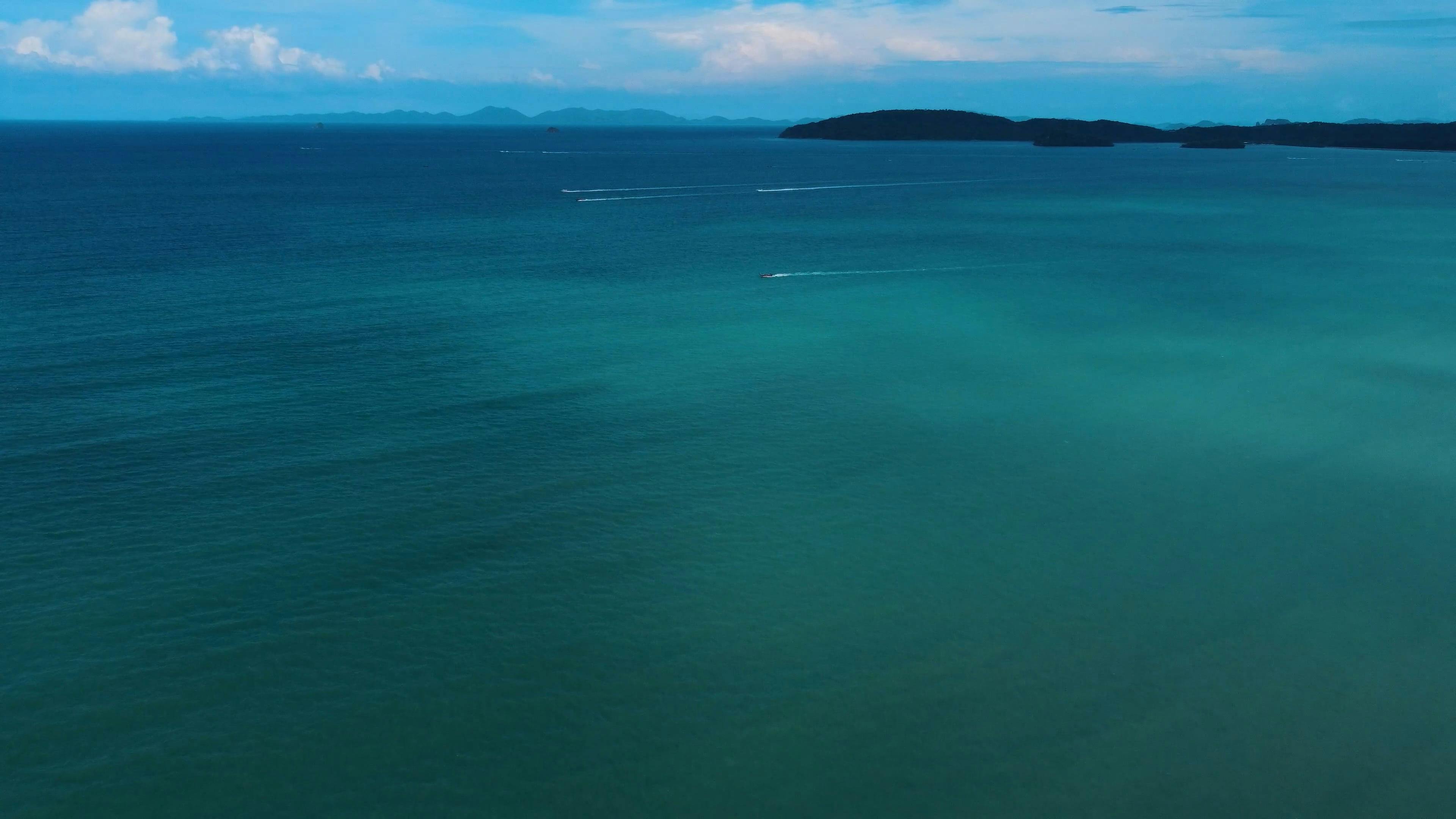 Epic blue and green ocean view with boats Free Stock Video Footage ...