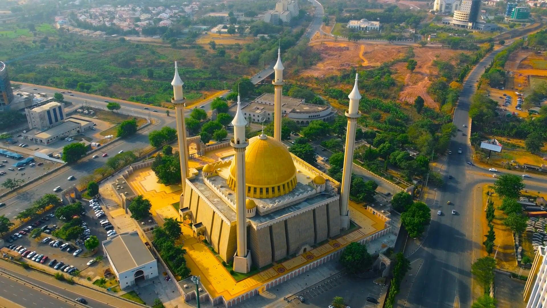 Traffic Roundabout Near Modern Mosque Building Free Stock Video Footage ...