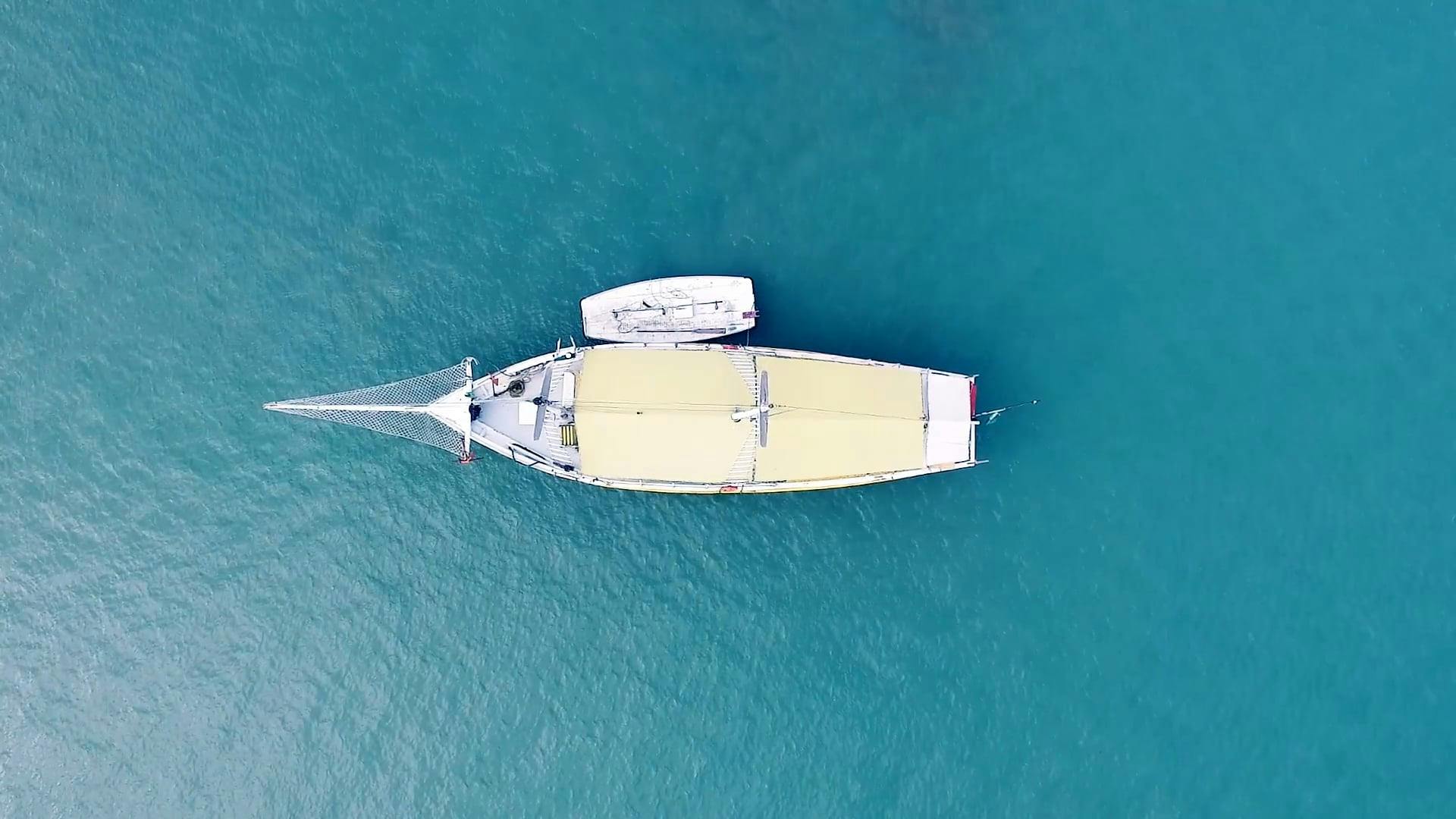 Top View Of A Boat On The Sea · Free Stock Video