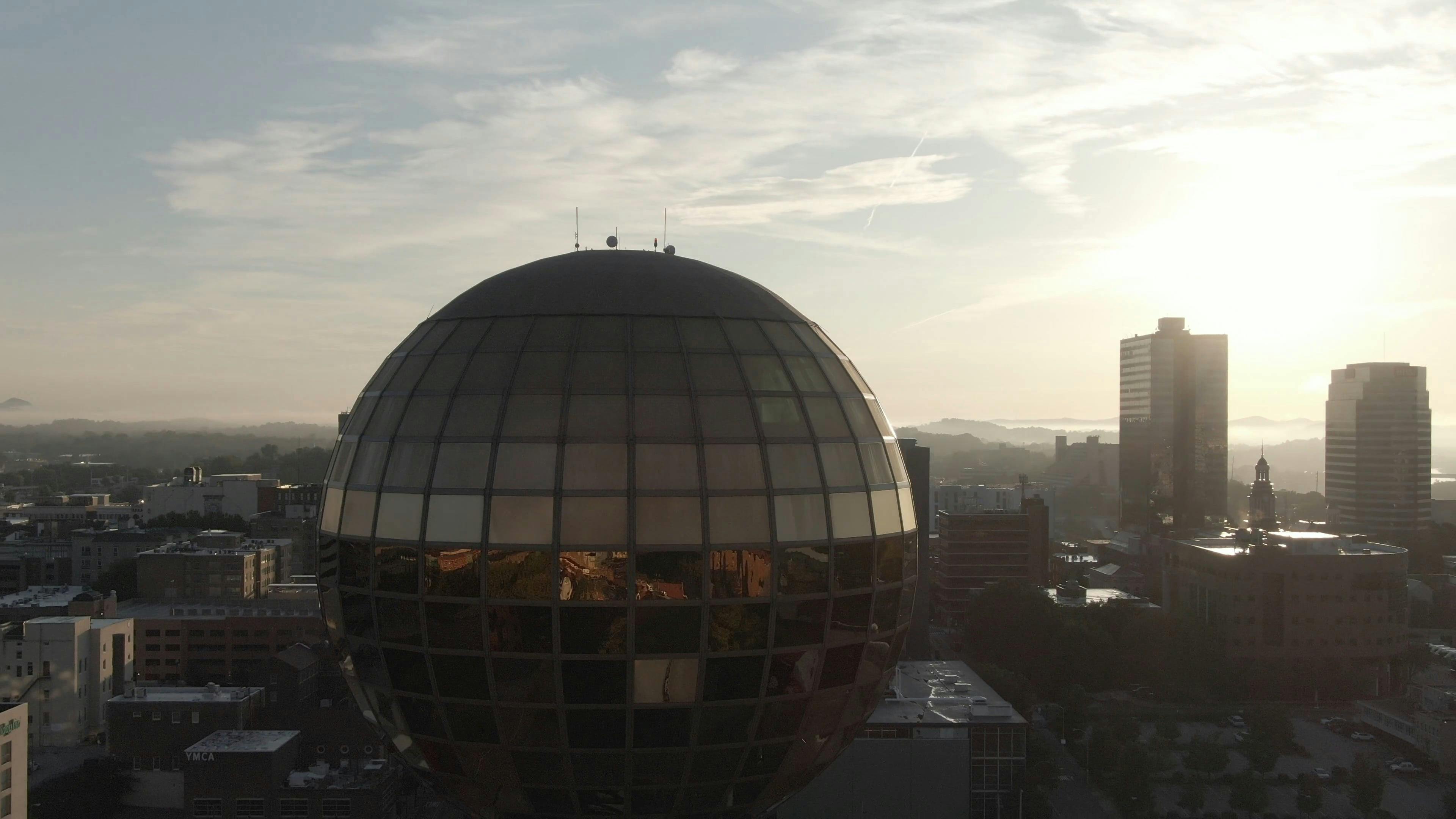 Aerial View Of A Sphere Structural Design Free Stock Video Footage ...