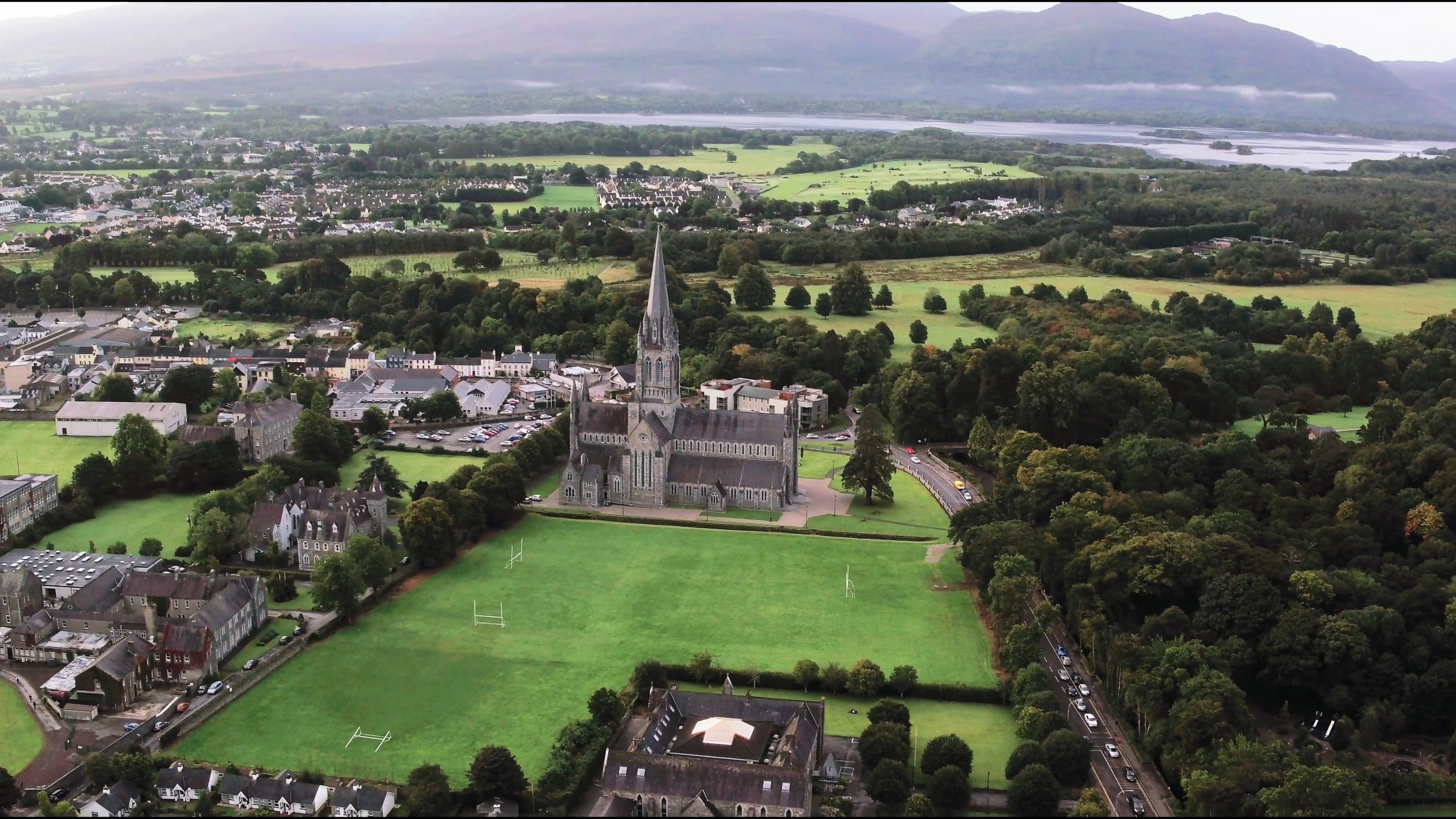 Aerial Footage Of A Town With Lush Lands And Its Landscape Free Stock ...