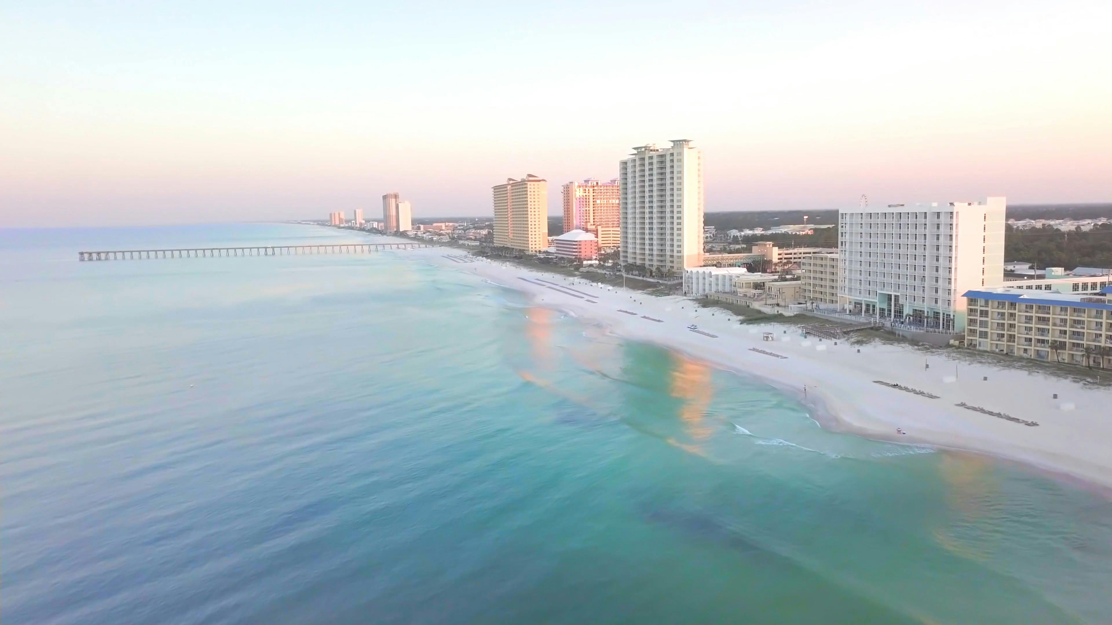 Aerial View Of A Beach Waterfront Free Stock Video Footage, Royalty ...