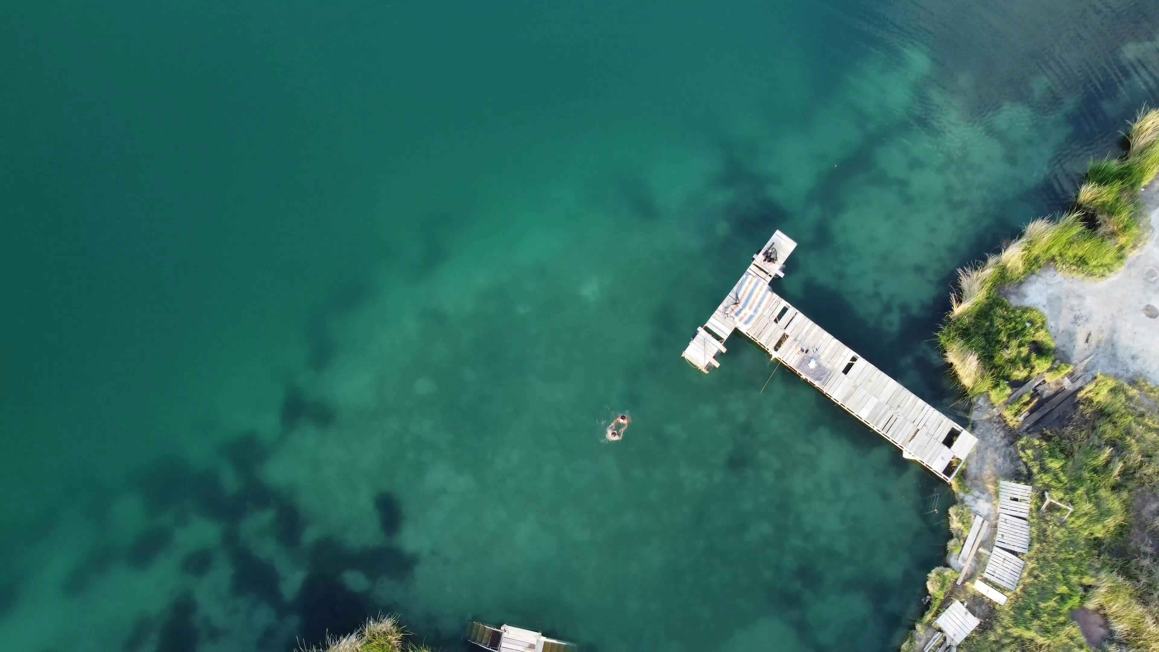 Aerial view of a jetty in the ocean Free Stock Video Footage, Royalty ...