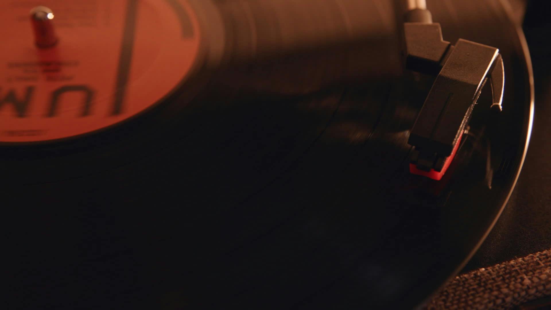 A close up of a record player with a red button Free Stock Video ...