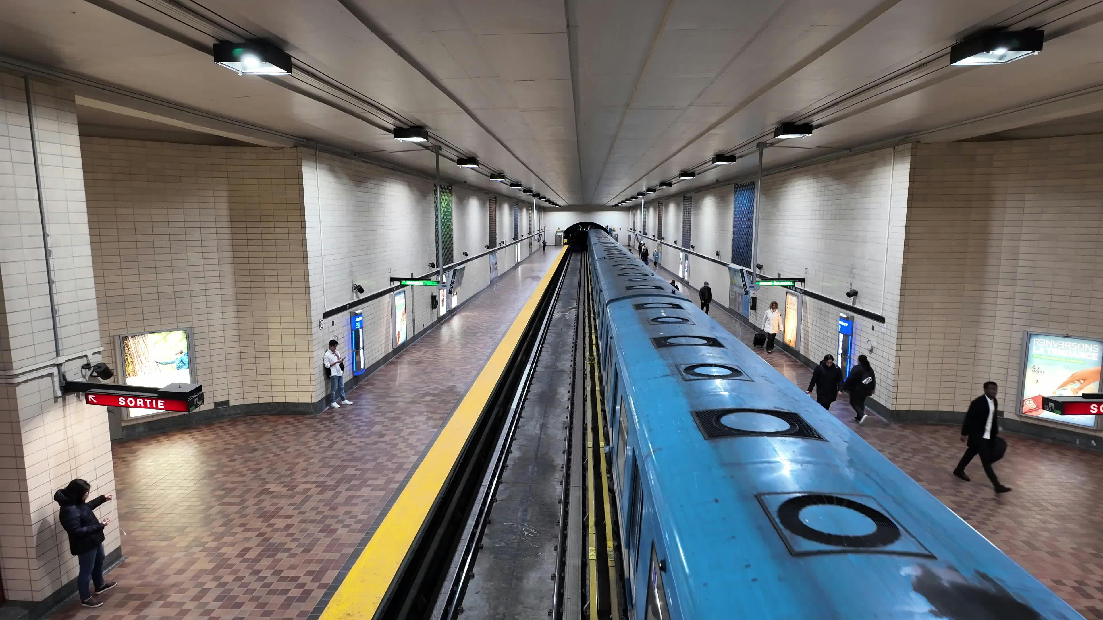 Milan Metro Train at Night in Subway Station Free Stock Video Footage ...