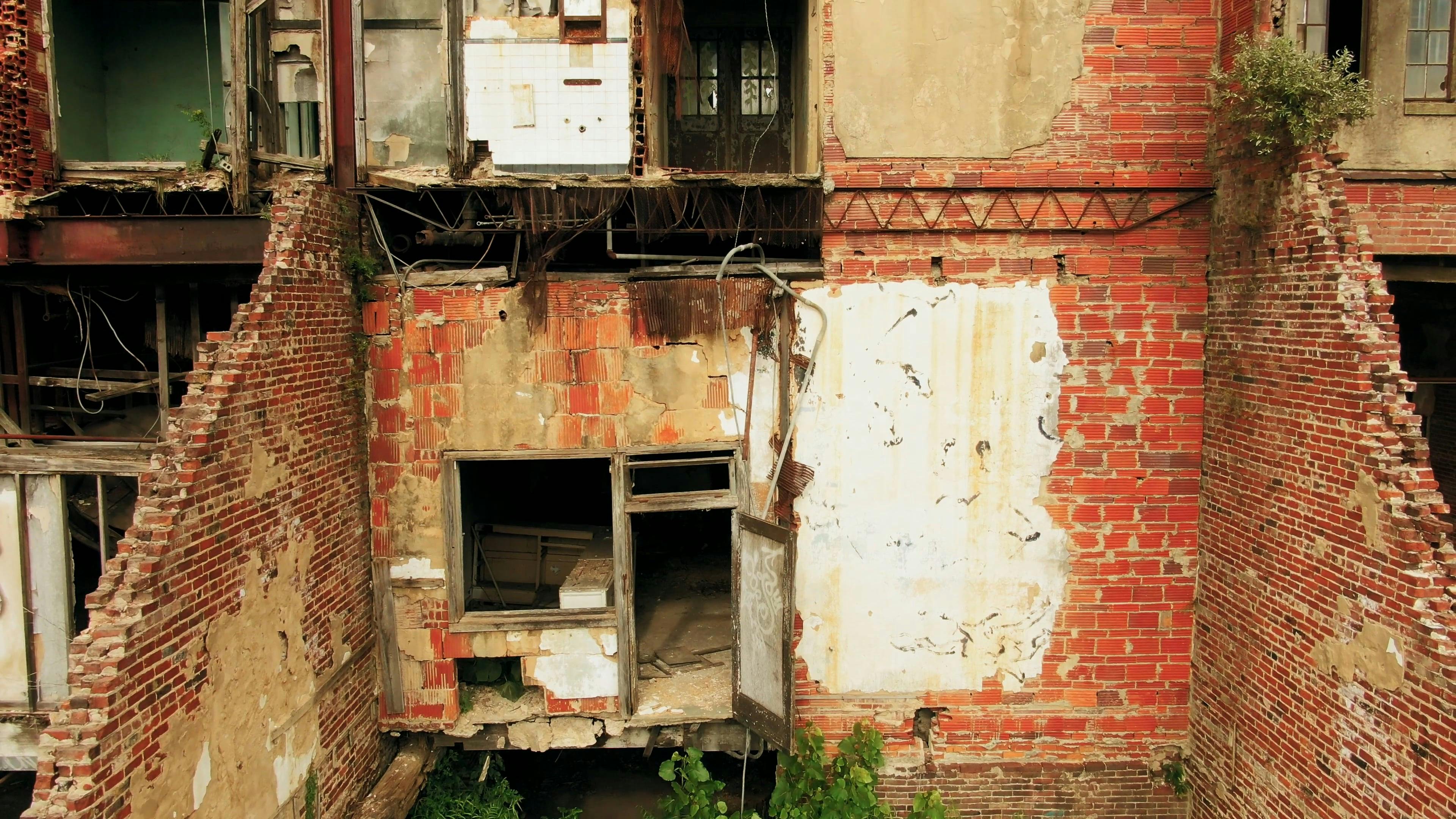 A Destroyed building In The The Midst Of The City Free Stock Video ...