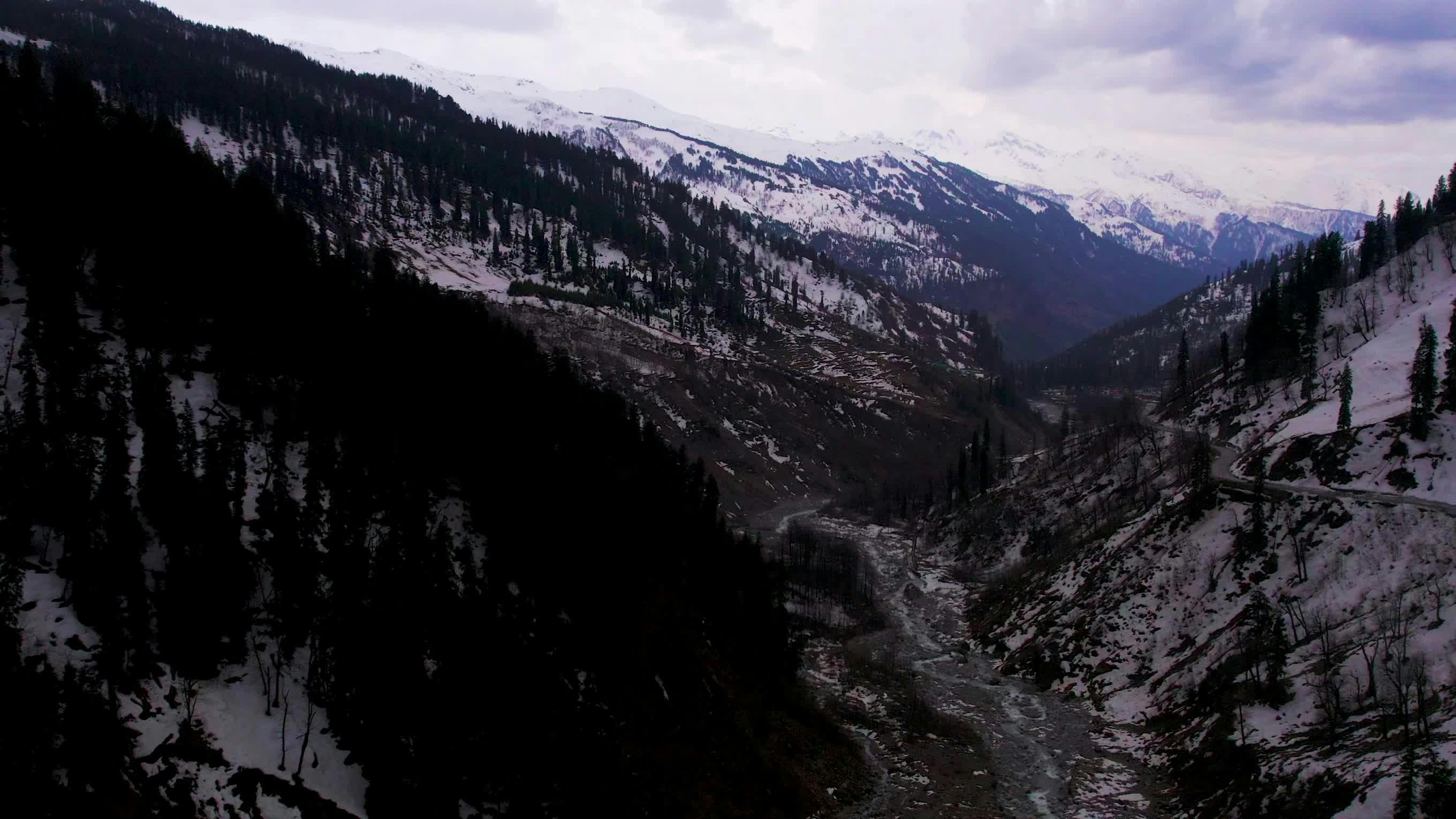 mountain covered with snow of Solang valley in Manali. Free Stock Video ...