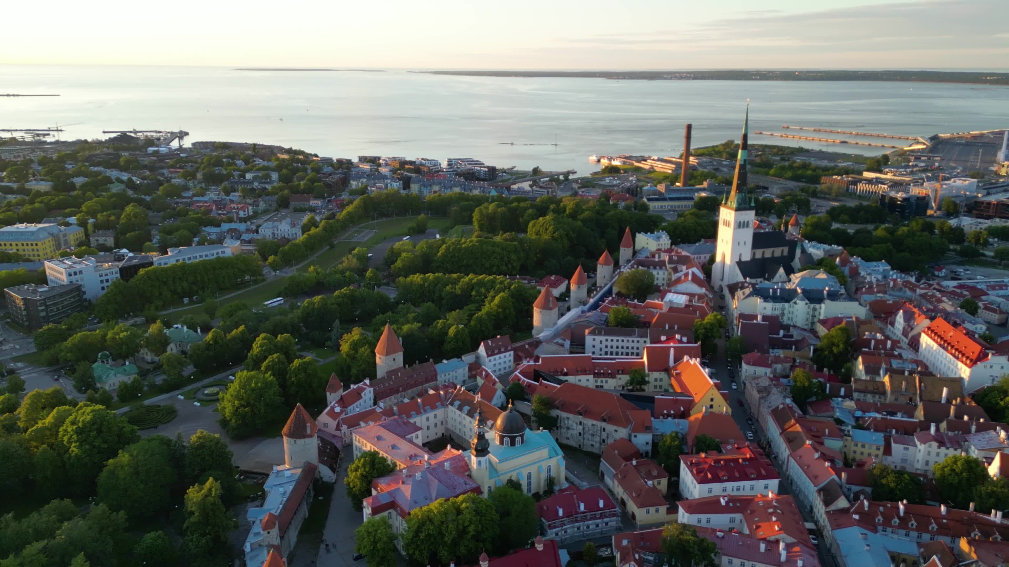 Drone Footage: Tallinn's Architectural Wonders Free Stock Video Footage ...