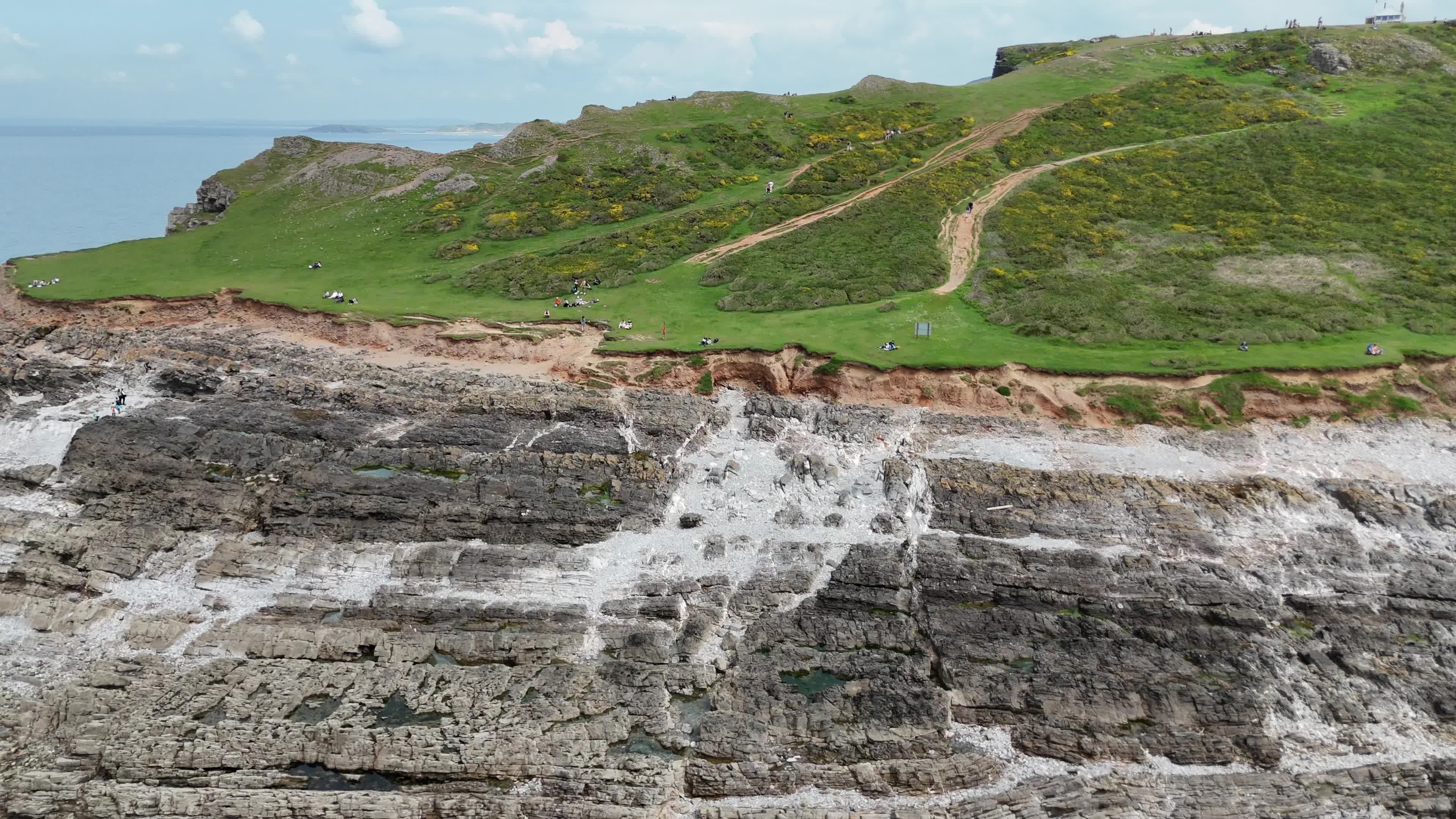 The cliff is being eroded by the sea Free Stock Video Footage, Royalty ...