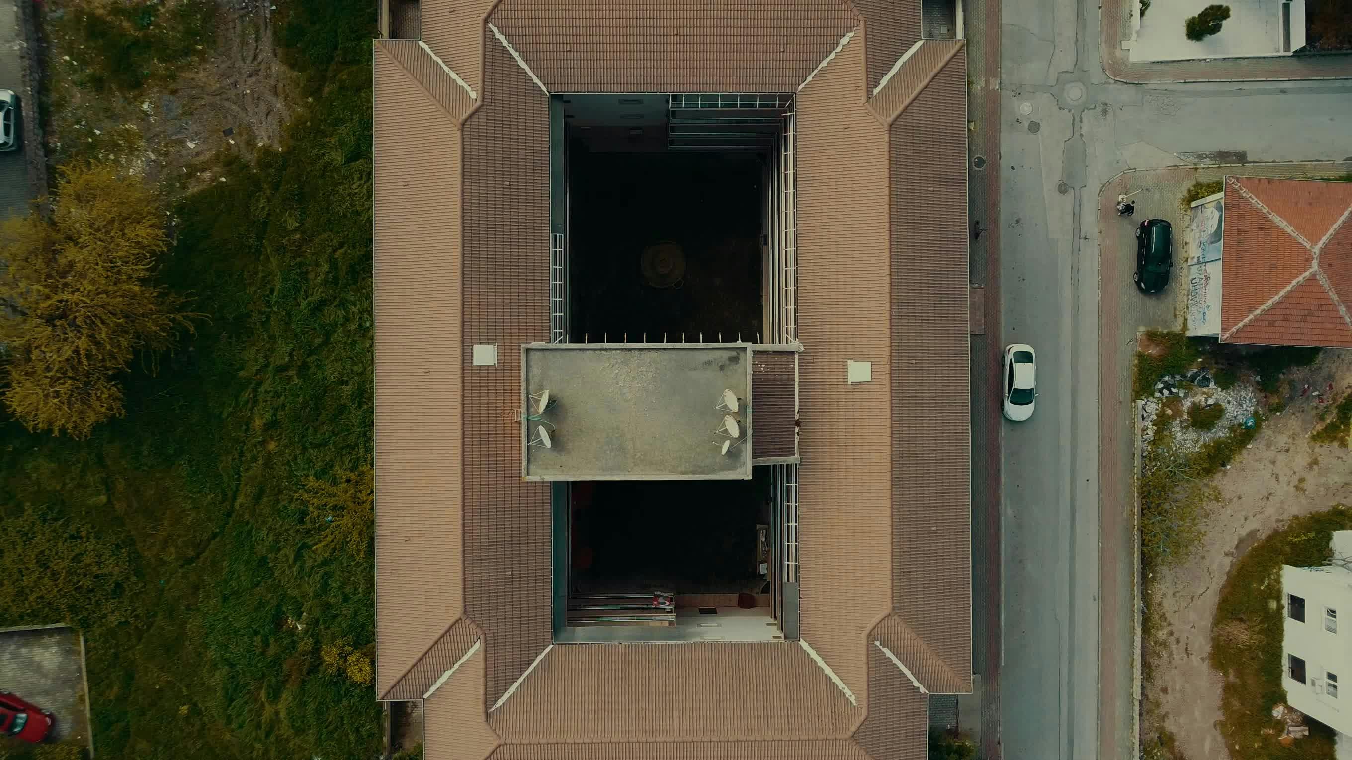 Drone Footage Of An Old Building's Exterior Free Stock Video Footage ...