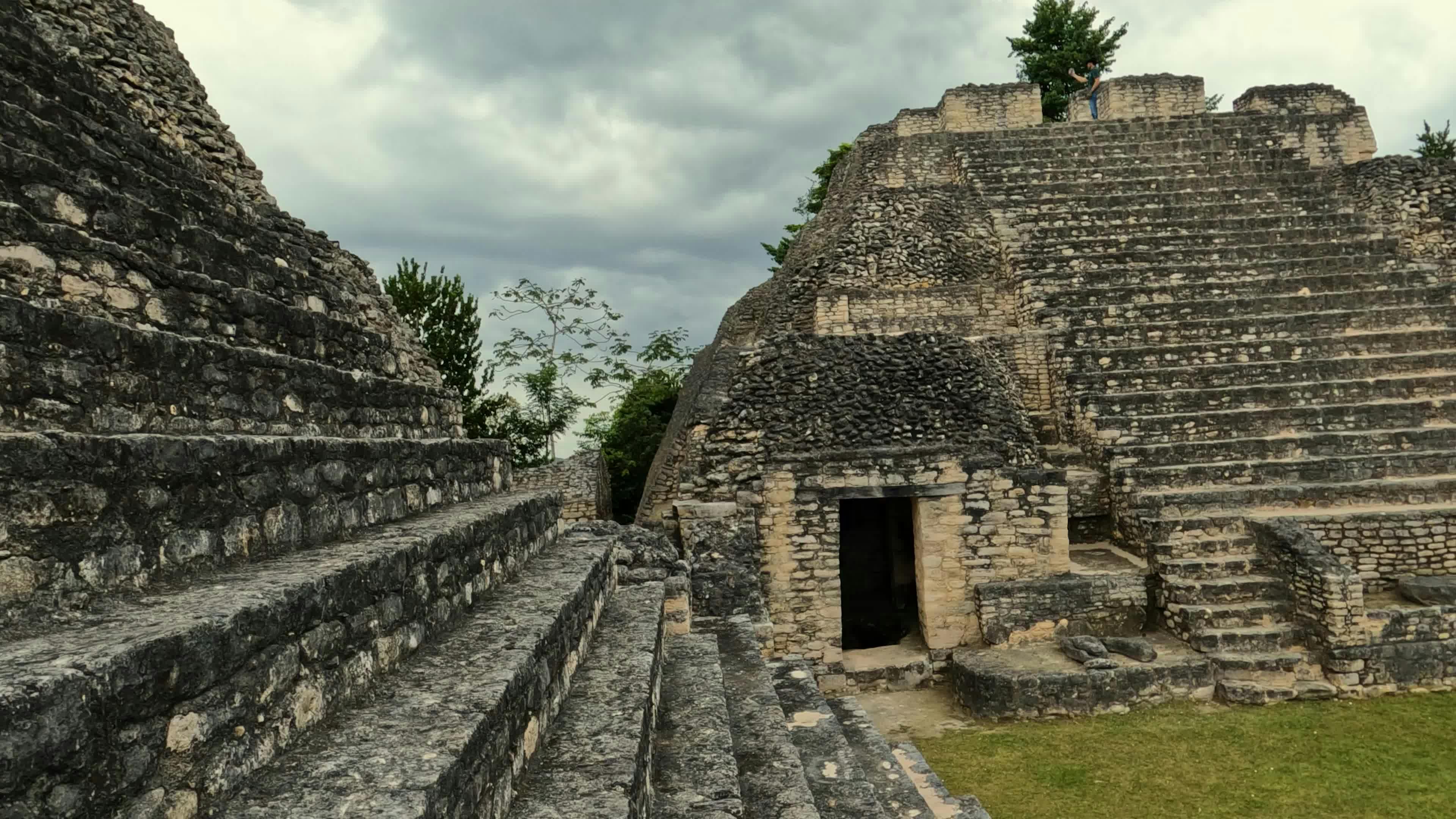 Ancient Mayan ziggurat pyramid and ruins in Yucatan Mexico Free Stock ...