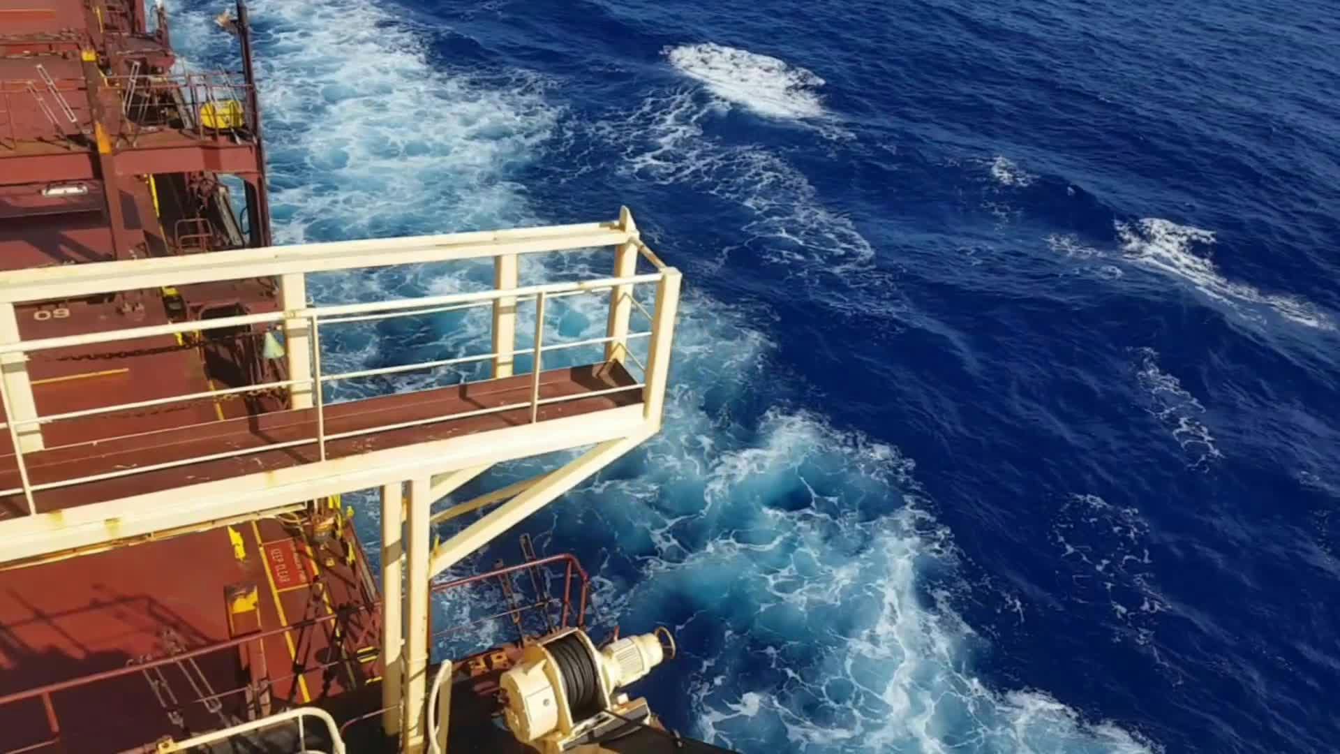 Full Ahead Running Container Ship at Sea Free Stock Video Footage ...