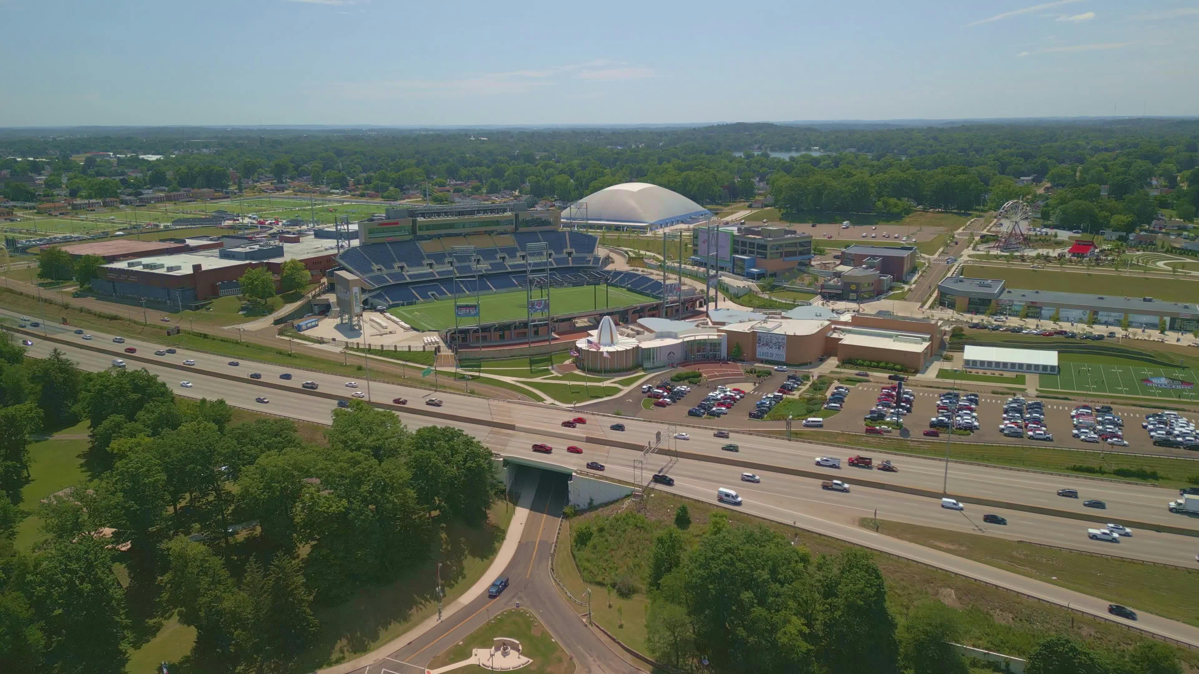 Aerial 4K Drone Footage of Football Stadium Free Stock Video Footage ...