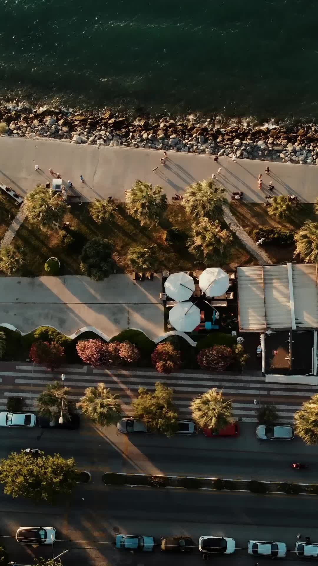 An aerial view of a beach and buildings Free Stock Video Footage ...