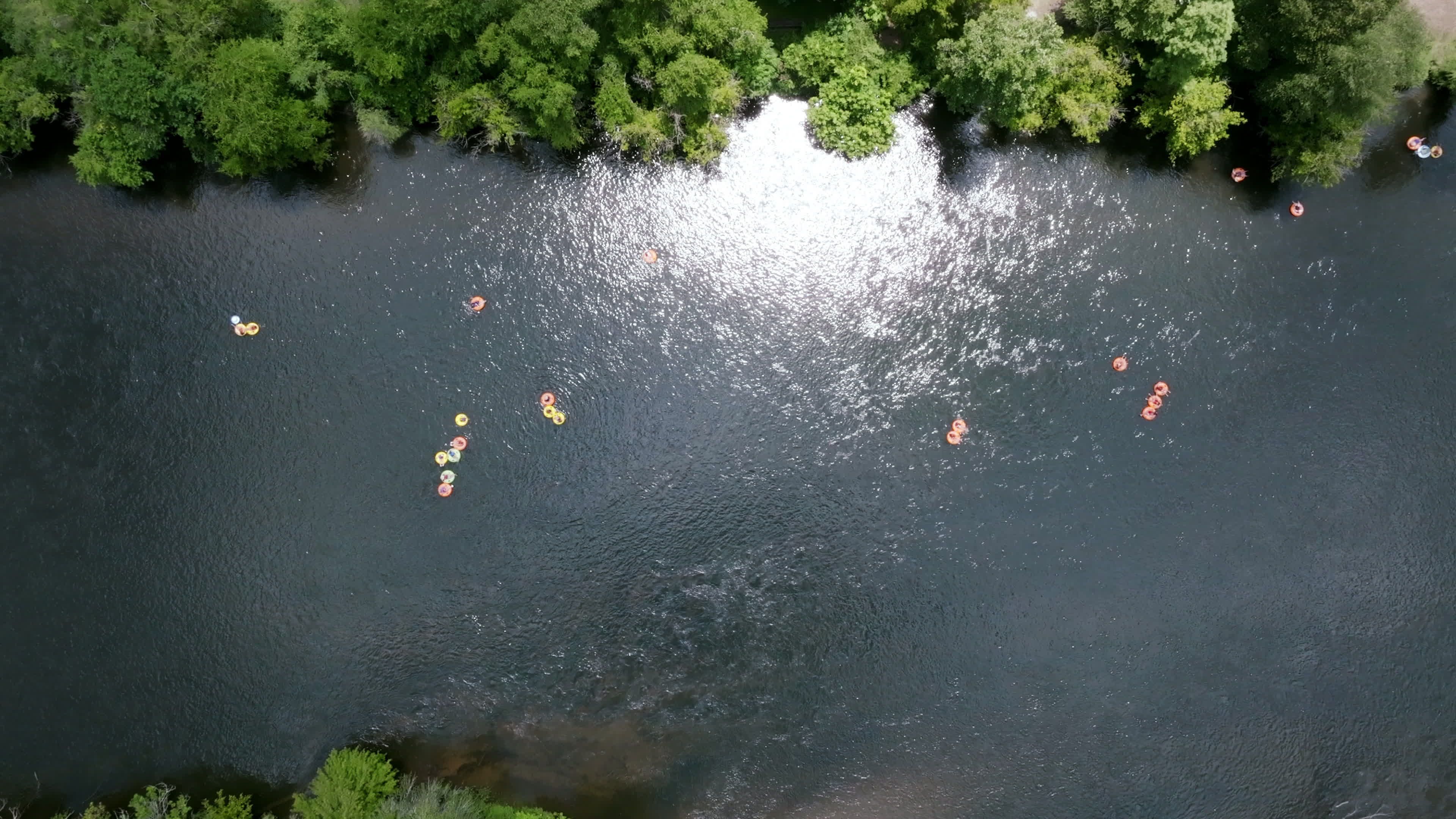 Aerial view of a group of people kayaking on a river Free Stock Video ...