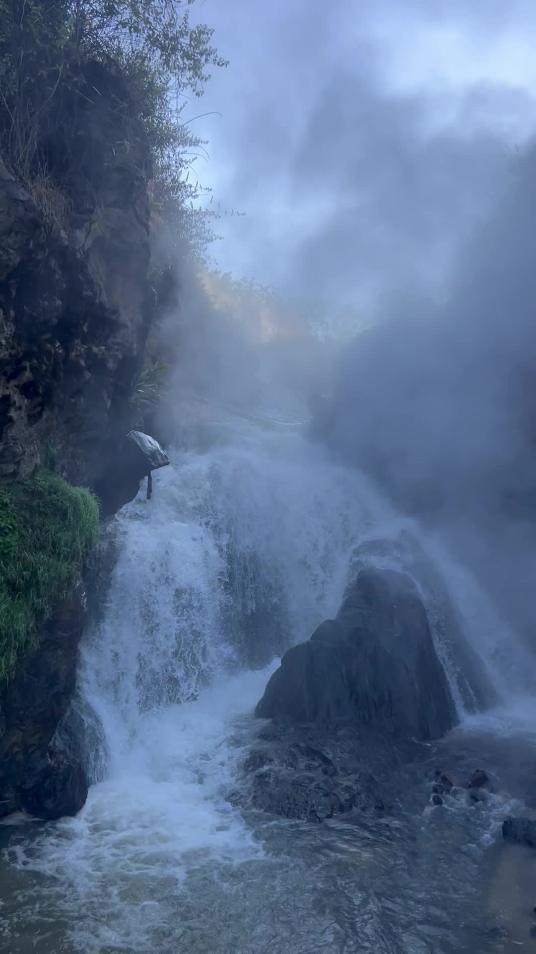 A steamy waterfall with steam coming out of it Free Stock Video Footage ...
