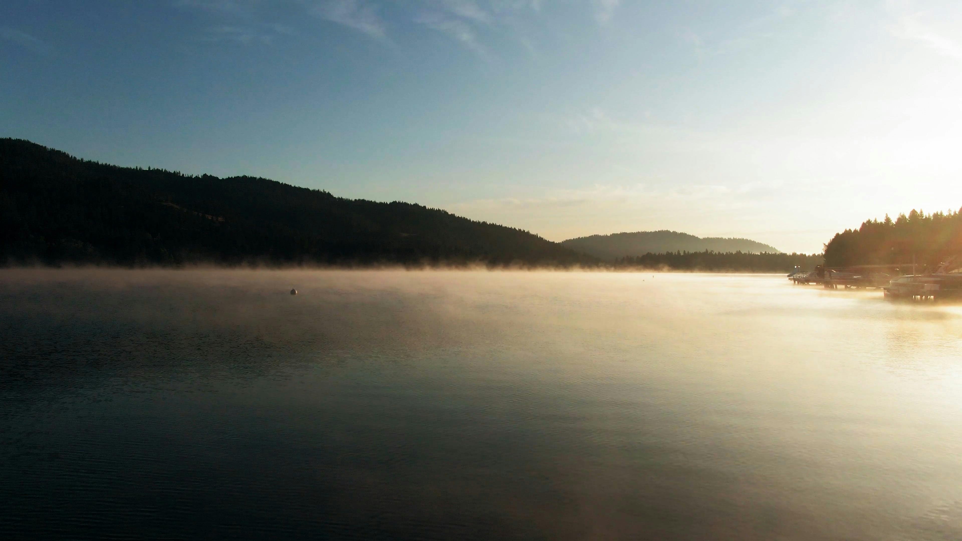 A Mist Covering The Surface Of A Lake Free Stock Video Footage, Royalty ...