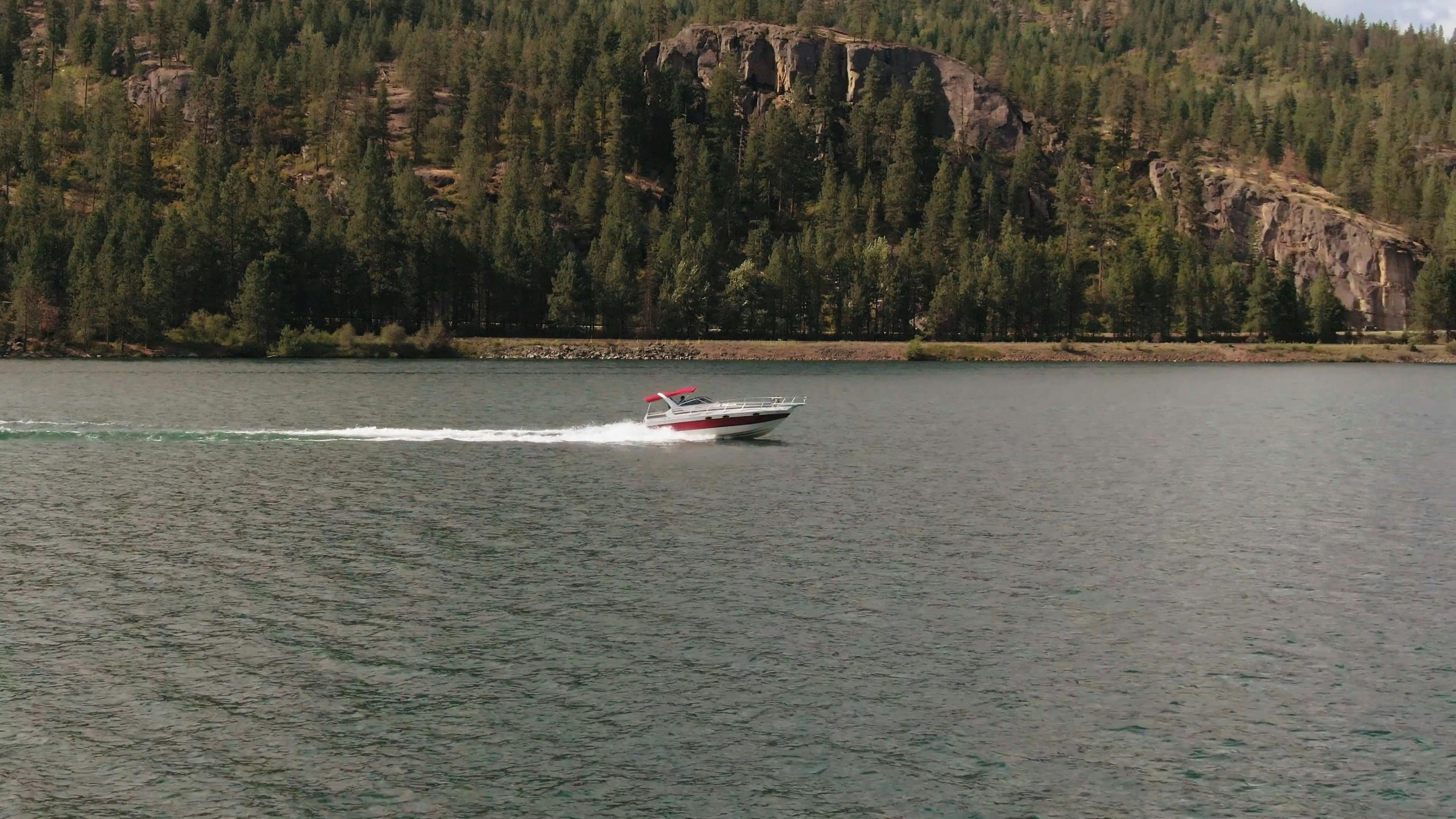 A Speedboat Traversing A Lake Free Stock Video Footage, Royalty-Free 4K ...