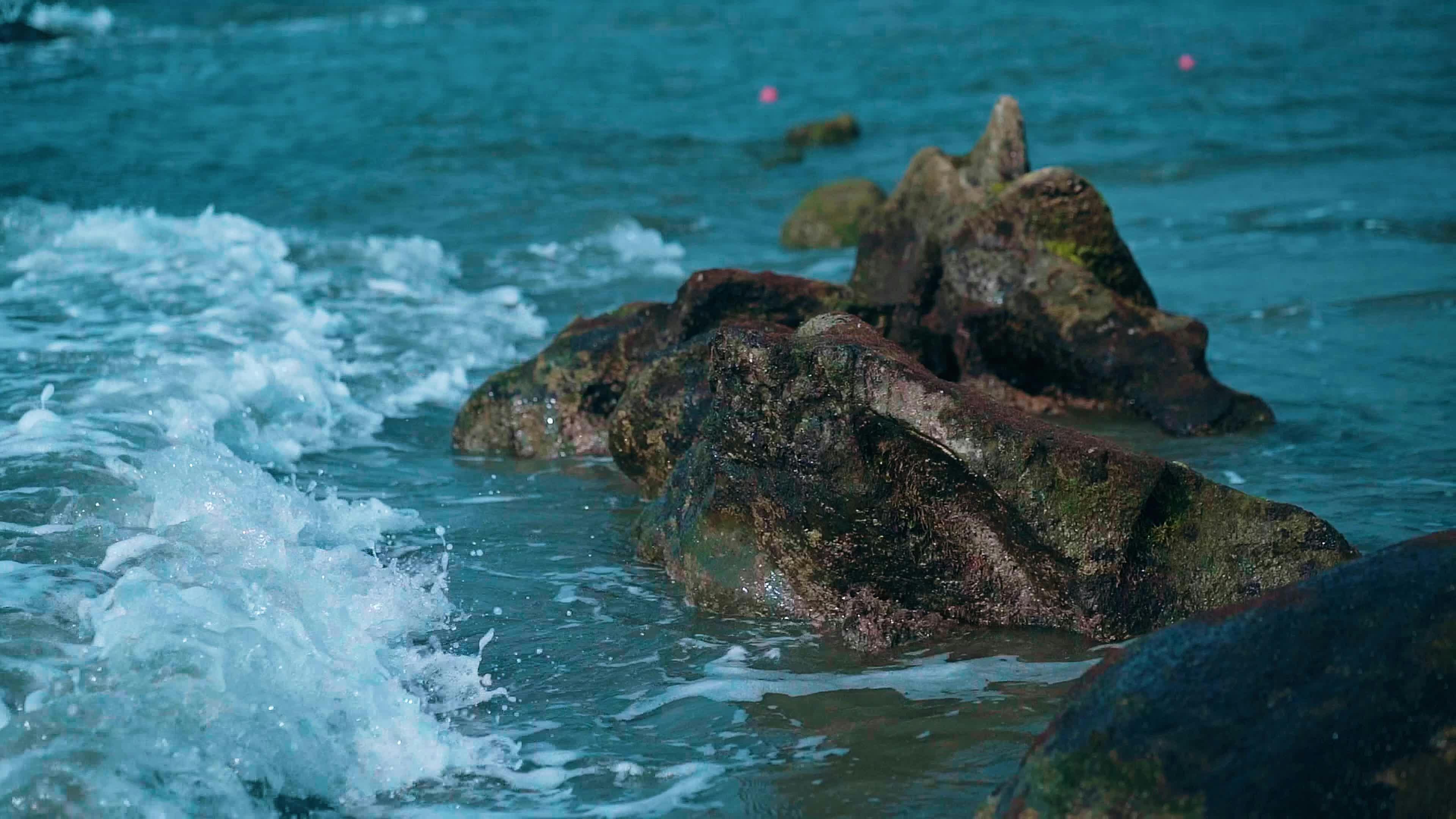 Water Hitting Rocks in The Ocean | Ocean view cox's bazar | Free 4k ...