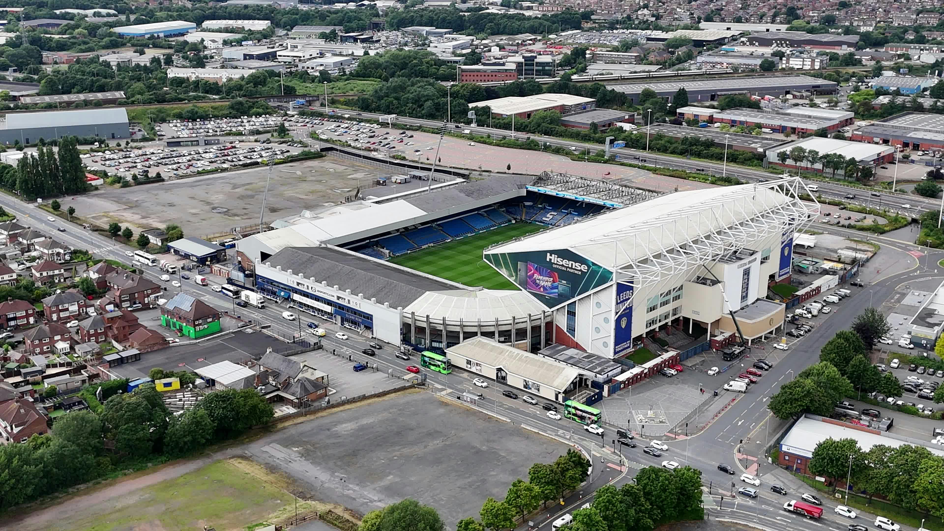 Aerial View of Modern Football Stadium in Wroclaw Free Stock Video ...