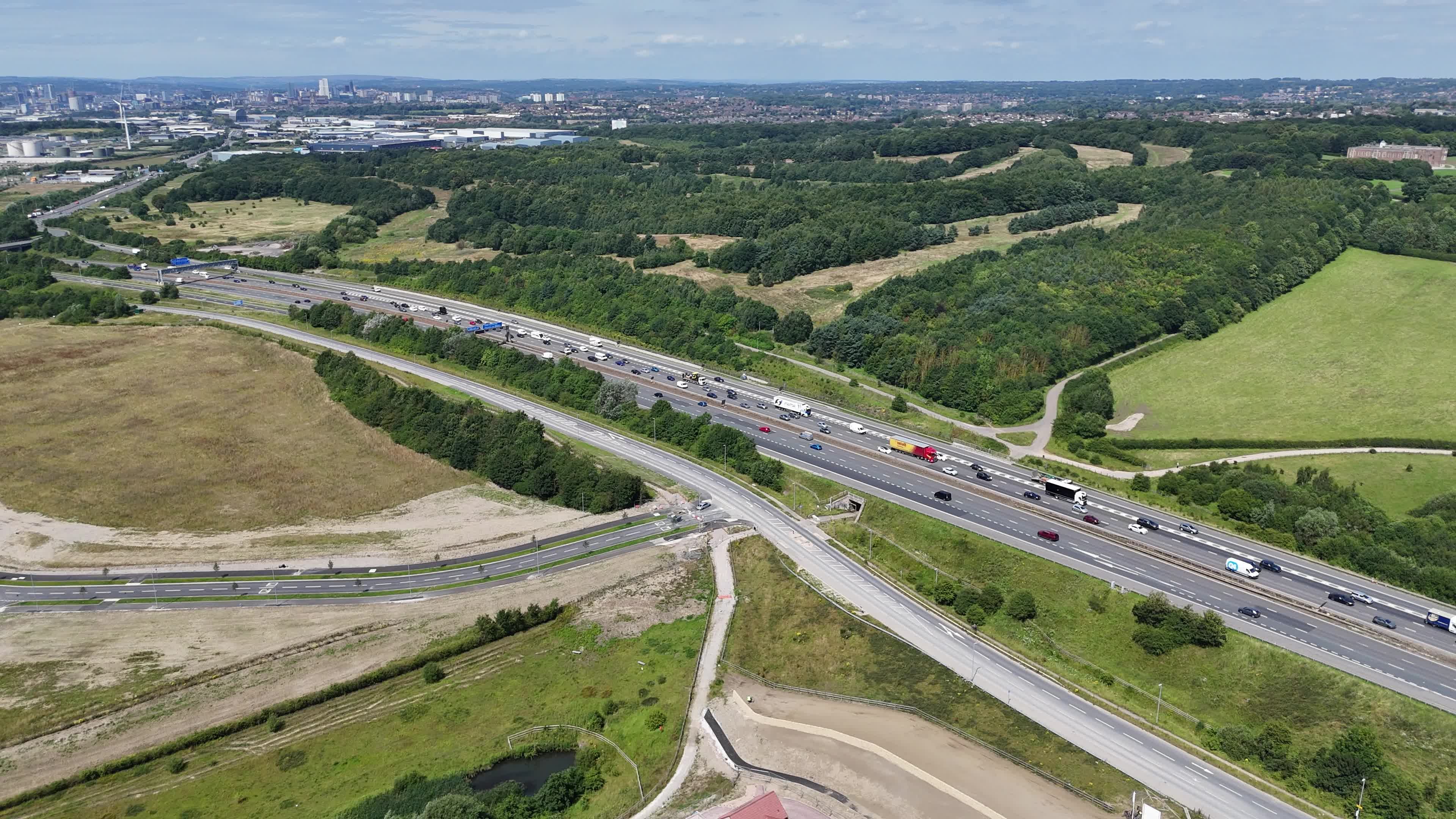 Aerial view of M1 Motorway Leeds Free Stock Video Footage, Royalty-Free ...