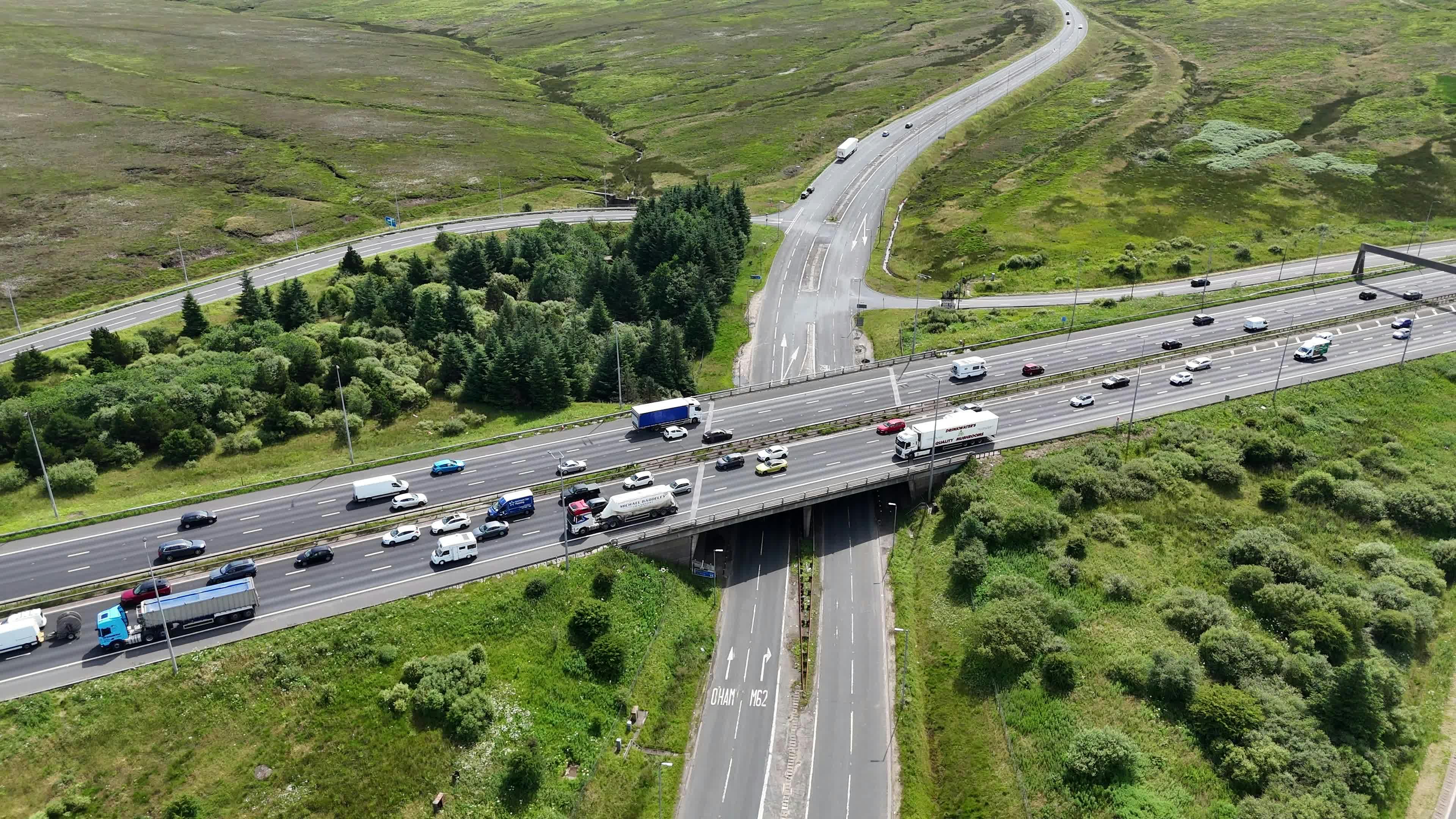 Time Lapse Aerial Footage of British Motorways and Traffic Just Before ...